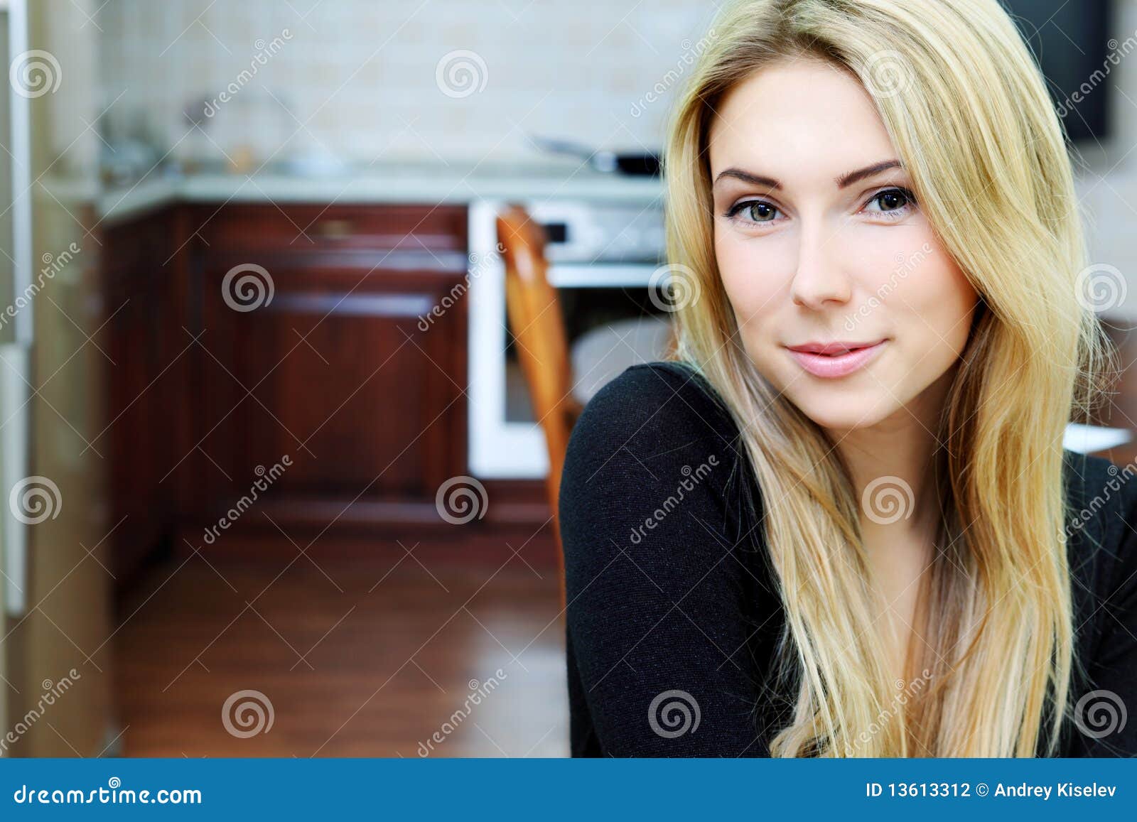 Girl at home stock photo. Image of blonde, living, furniture - 13613312