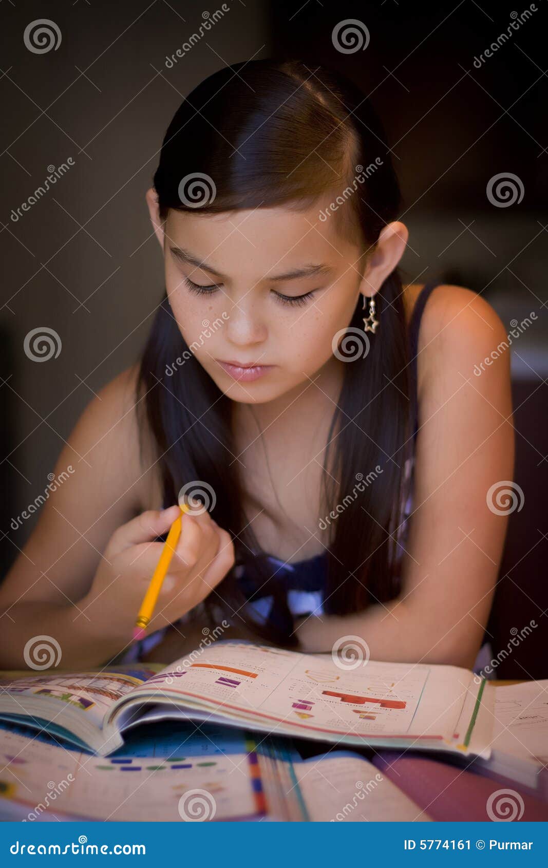 Girl with homework stock image. Image of child, school - 5774161