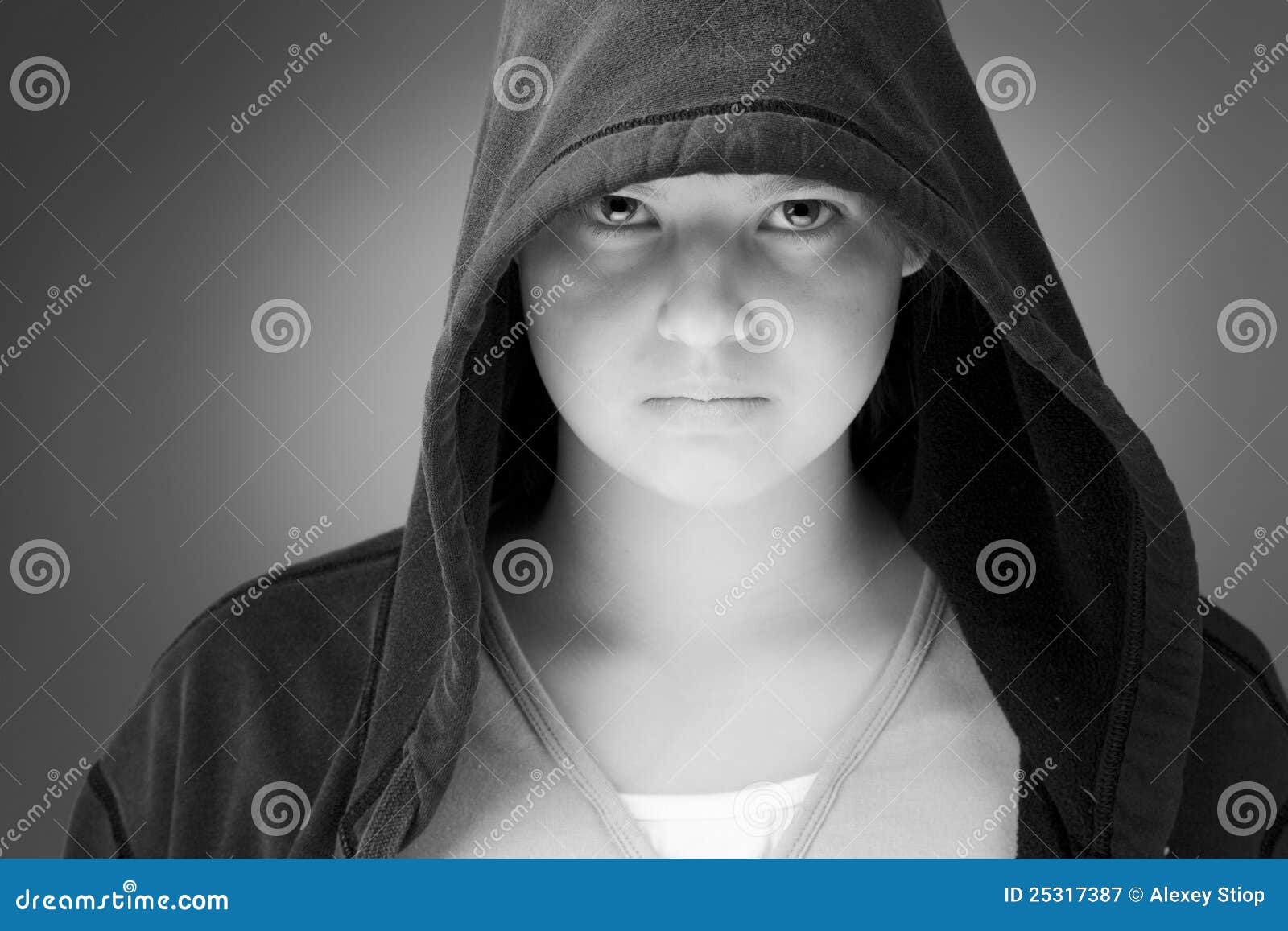Girl in a hooded jacket stock image. Image of fashion - 25317387