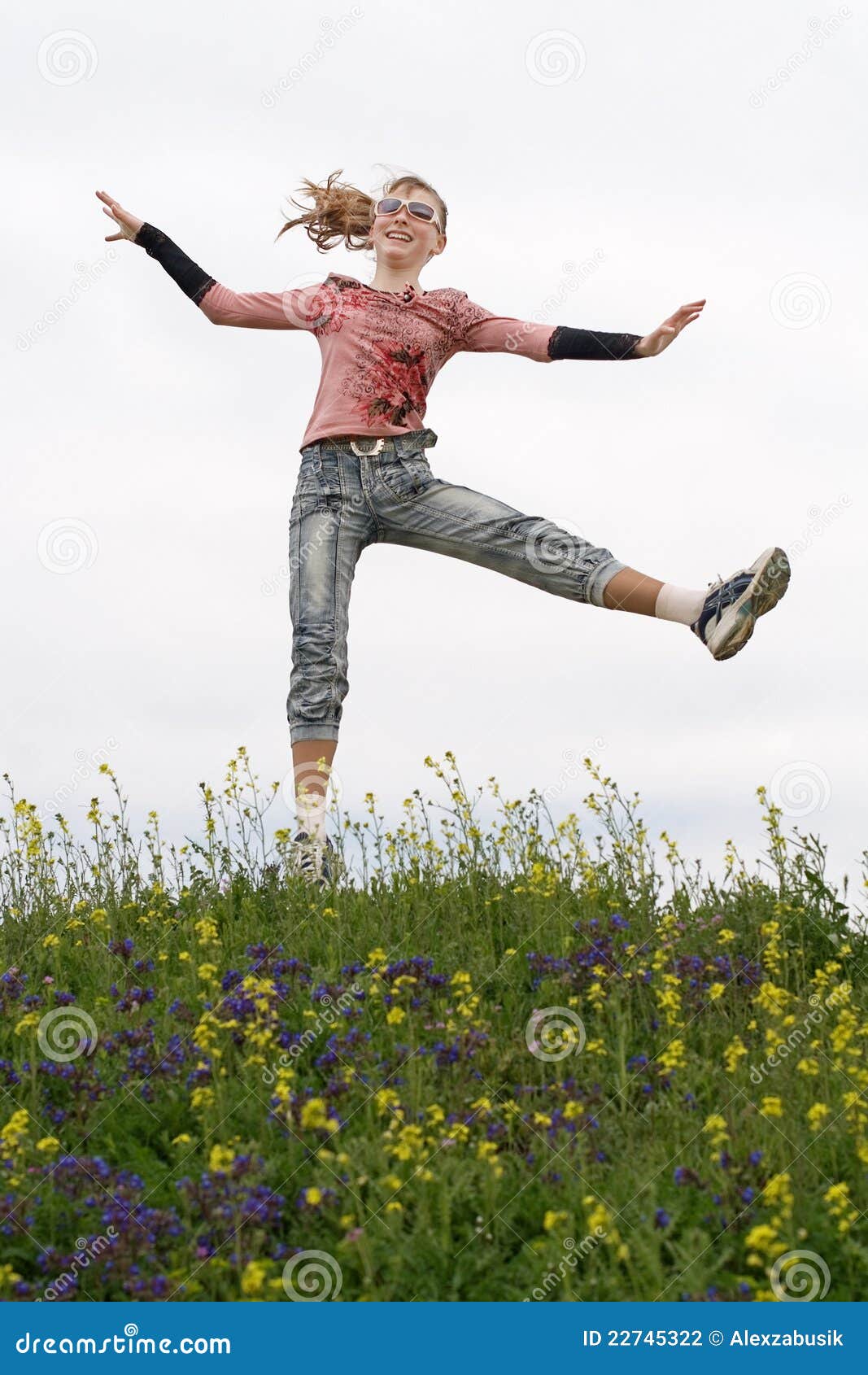 Girl hopping outdoors stock photo. Image of girl, attractive - 22745322