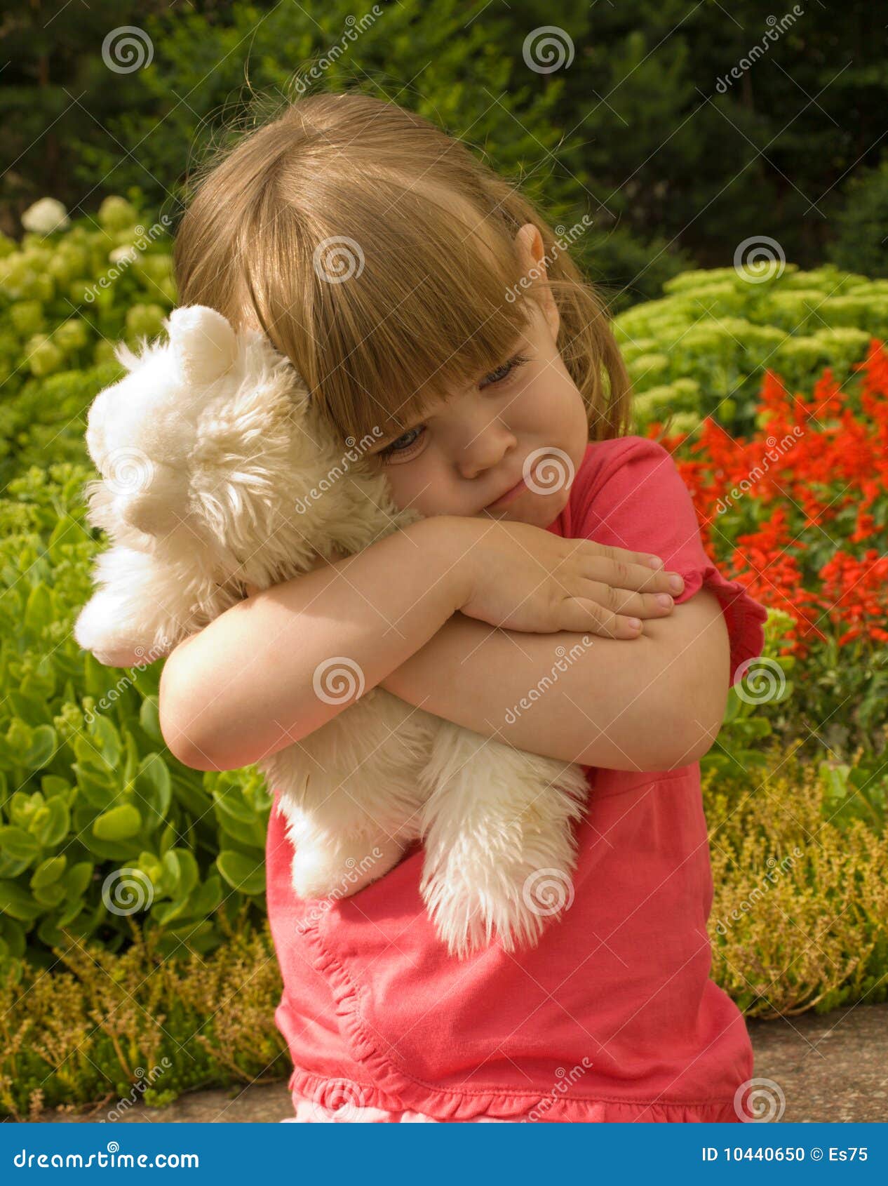 The girl hugging a toy stock photo. Image of little, person - 10440650