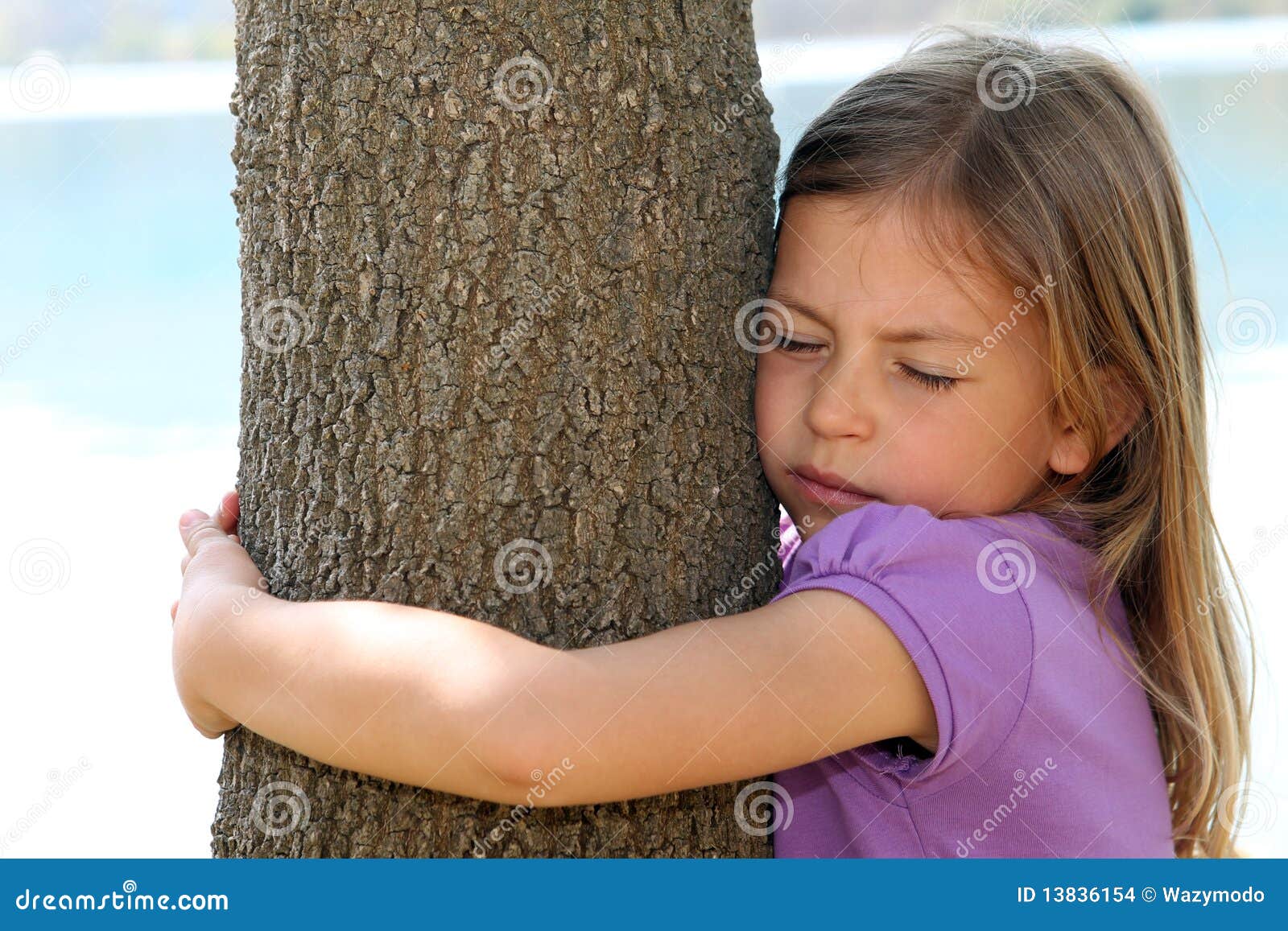 Girl Hugging A Large Tree Royalty-Free Stock Photography ...