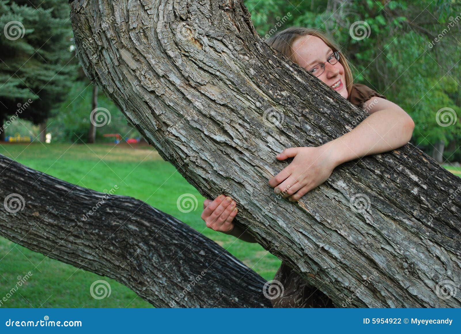 Girl hugging tree stock photo. Image of girl, teenager - 5954922