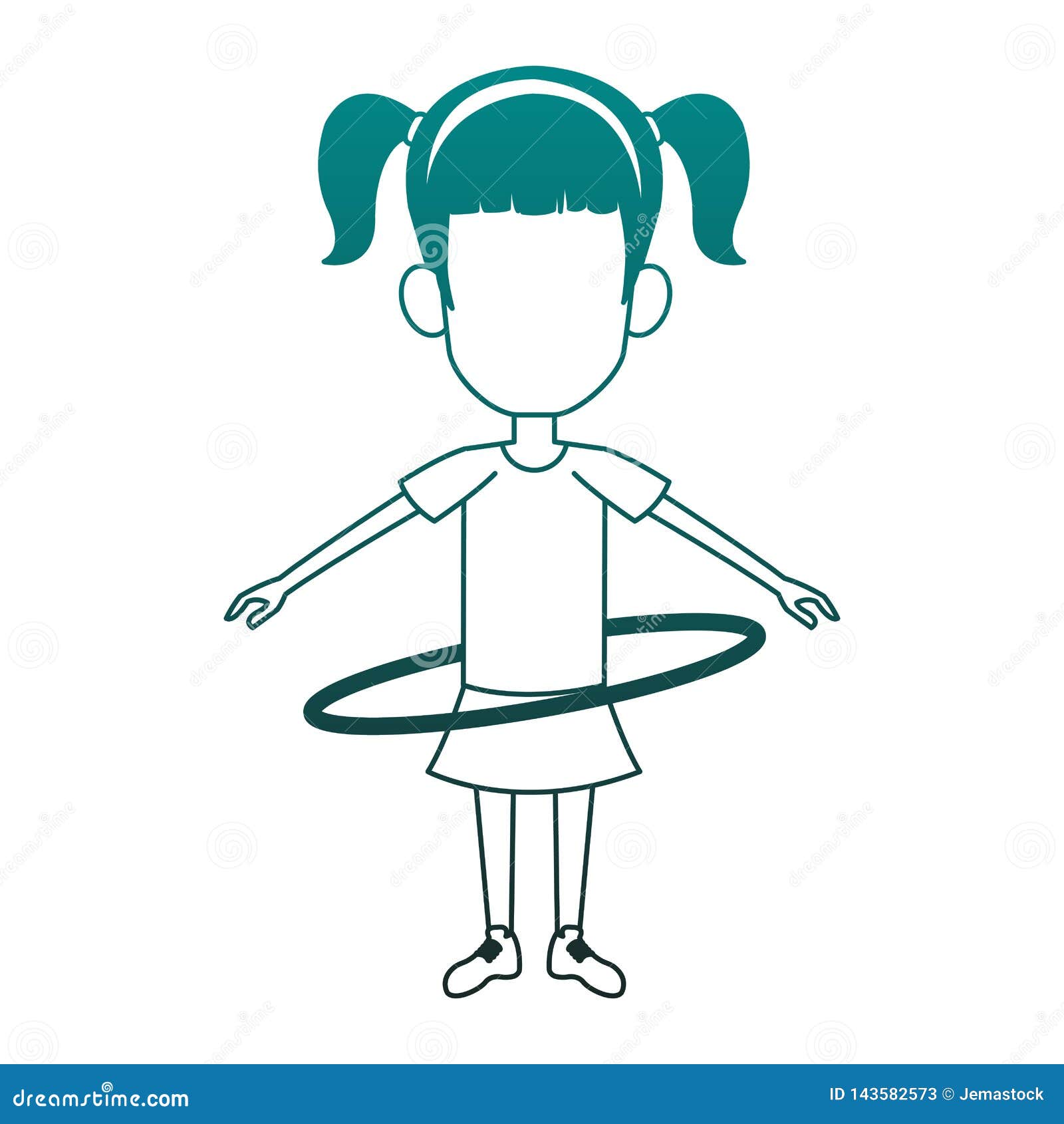 Girl Hula Hoop Vector Vector Sign And Symbol Isolated On White ...