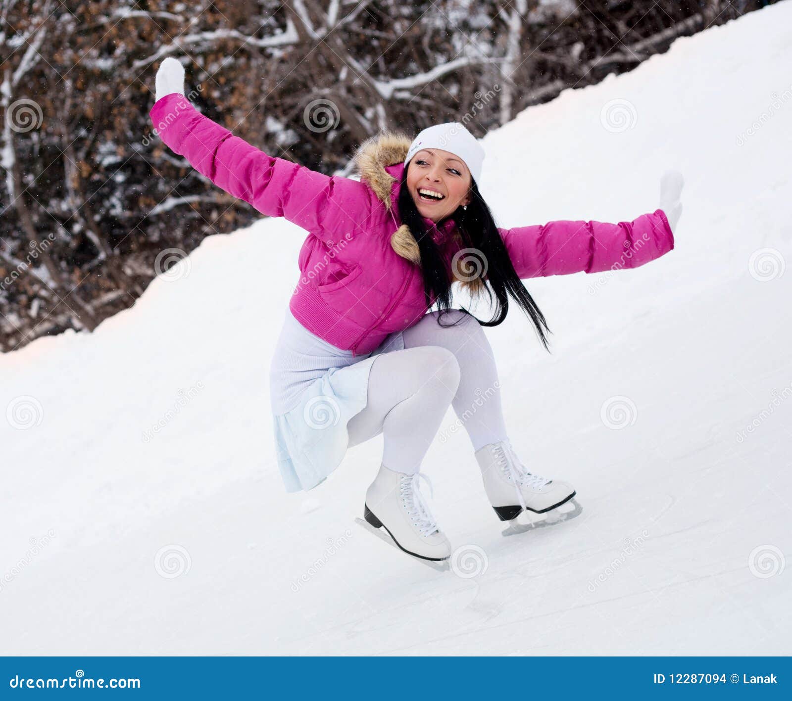 Girl ice skating stock photo. Image of skater, rink, nature - 12287094