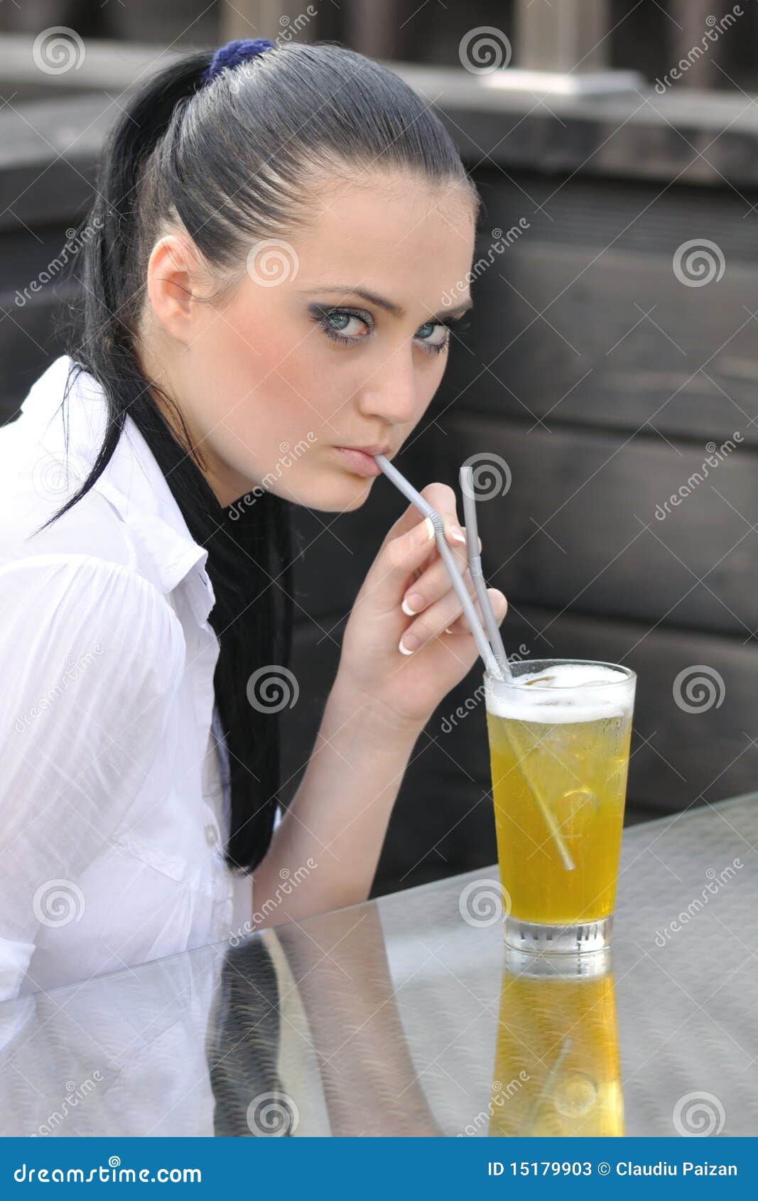 Girl and ice tea stock image. Image of beverage, people - 15179903