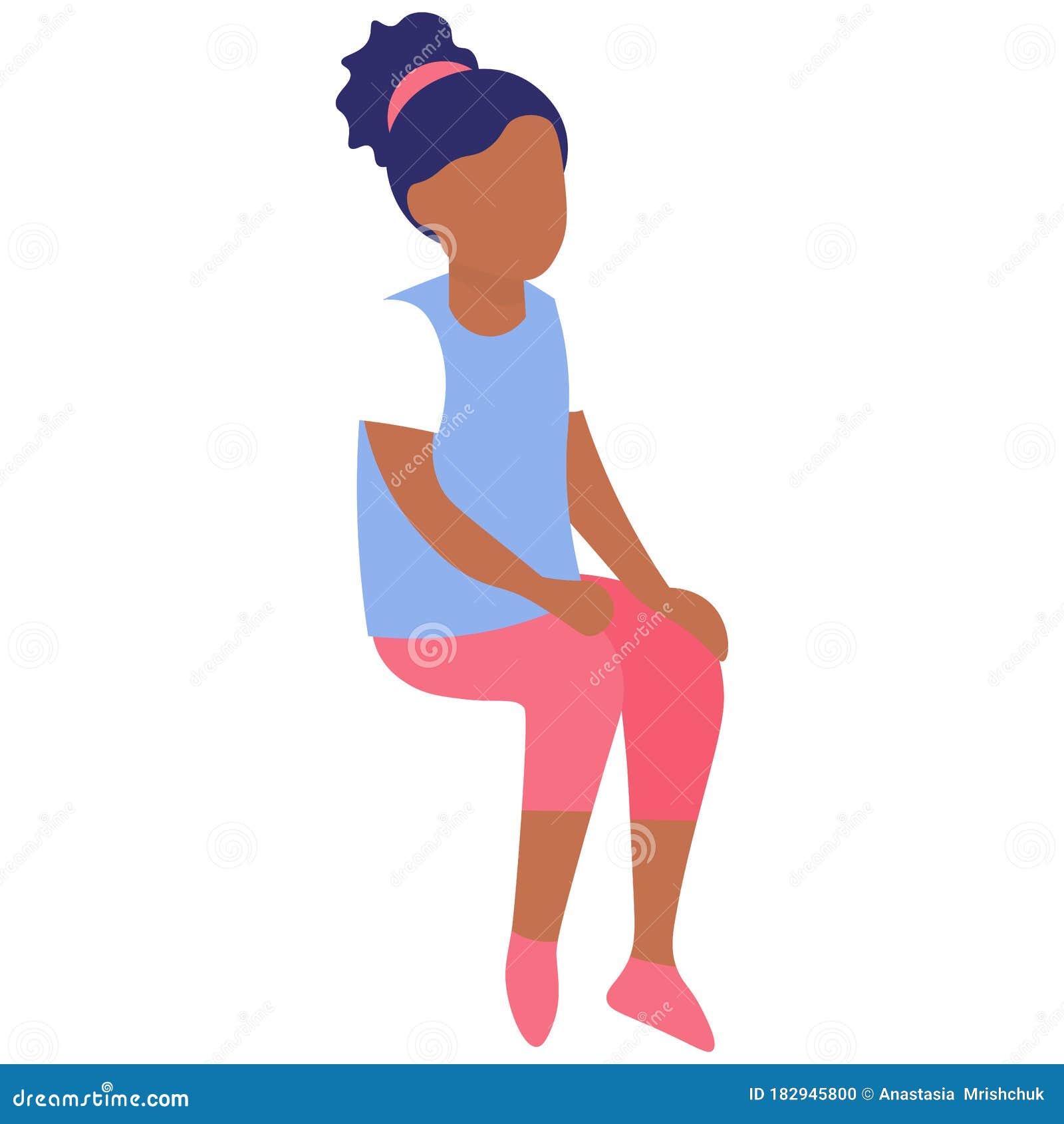 Girl Icon on a White Background. Vector Illustration Stock Illustration ...