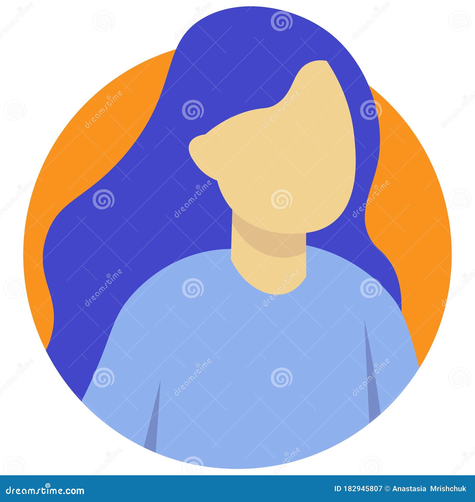 Girl Icon on a White Background. Vector Illustration Stock Illustration ...