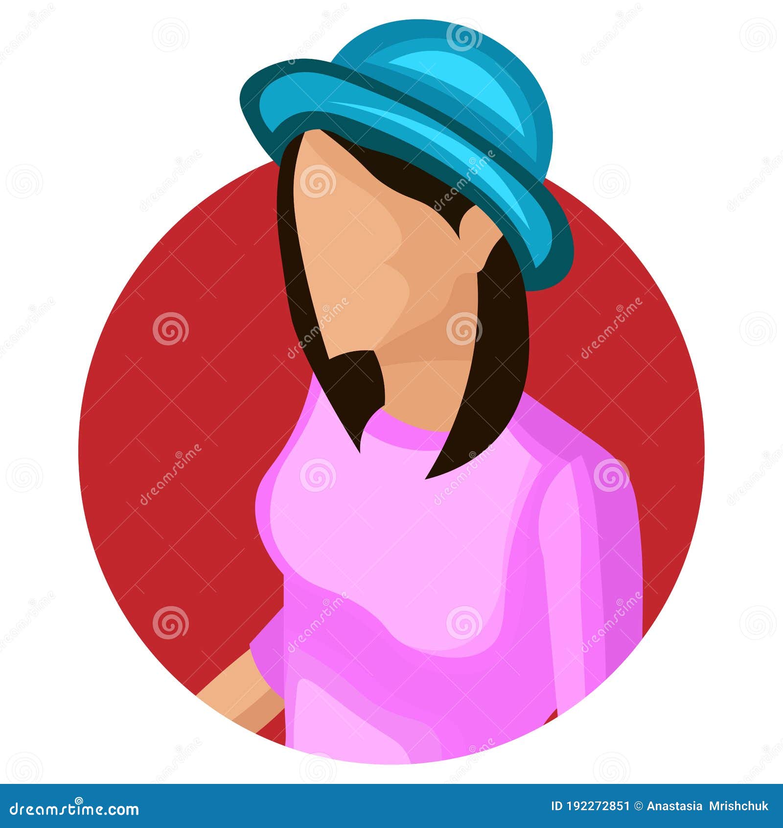 Girl Icon on a White Background. Vector Illustration Stock Illustration ...