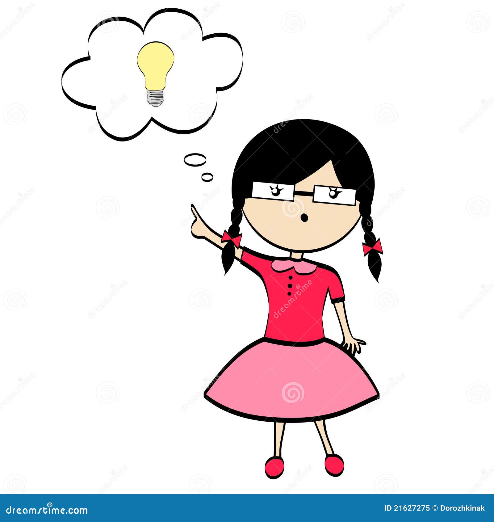 A girl with idea stock vector. Illustration of people - 21627275