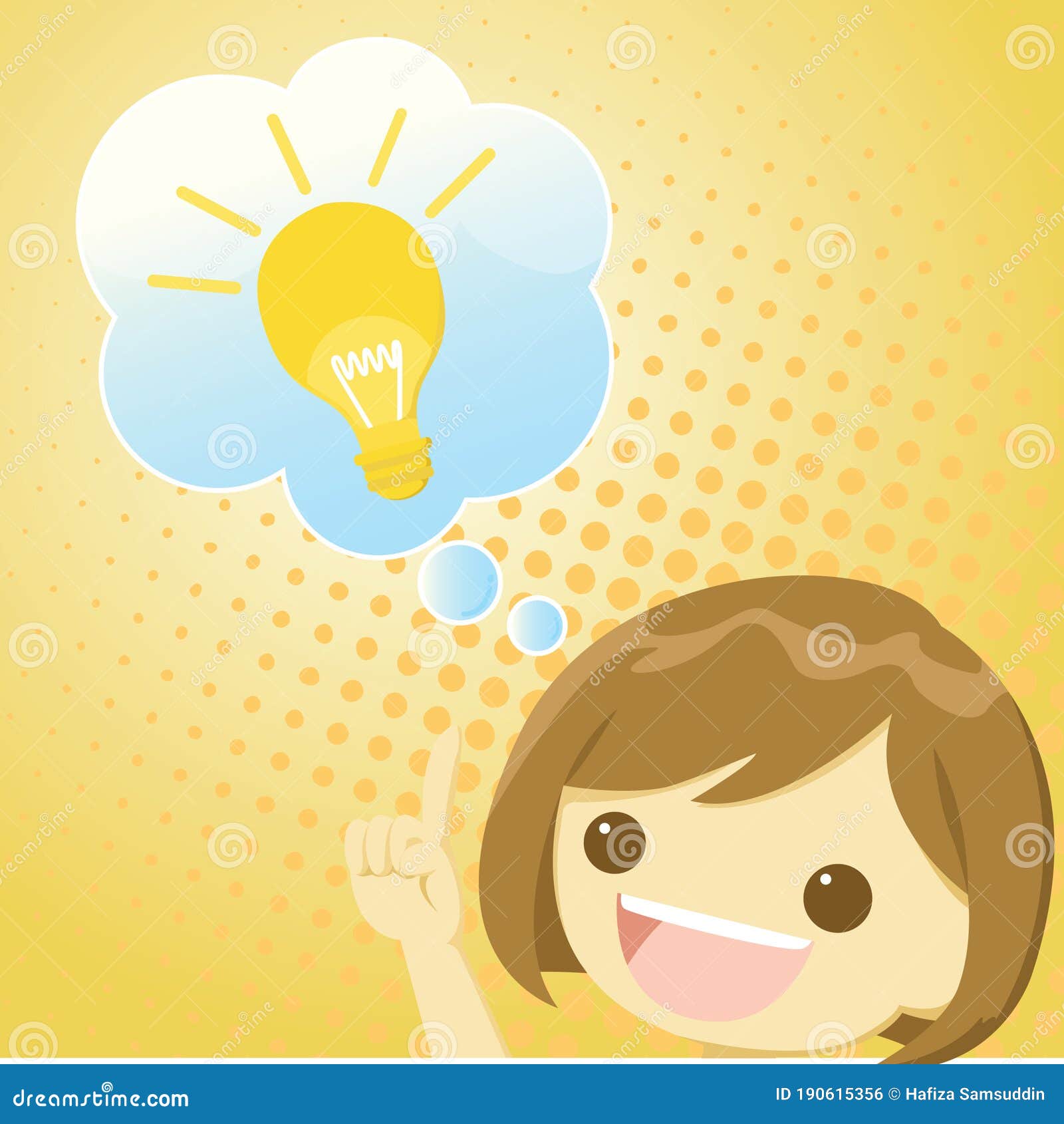 Girl with an Idea. Vector Illustration Decorative Design Stock Vector ...