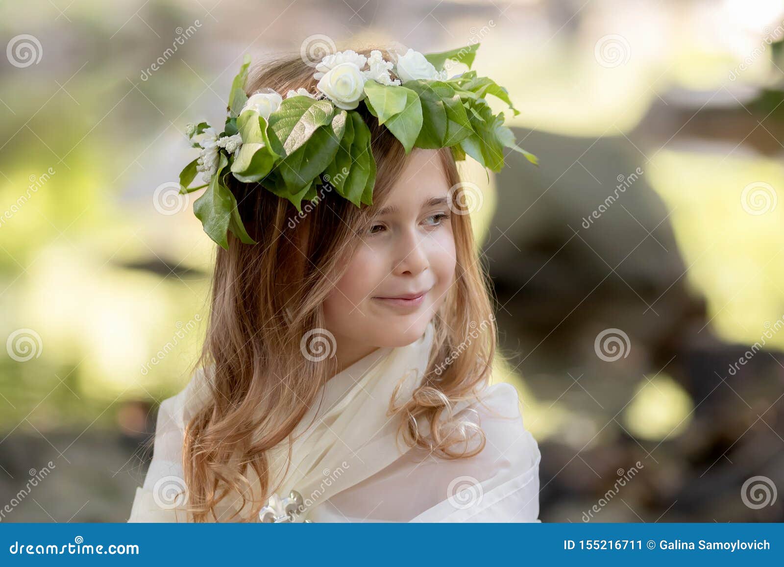 Girl in the Image of a Forest Nymph Stock Image - Image of green ...