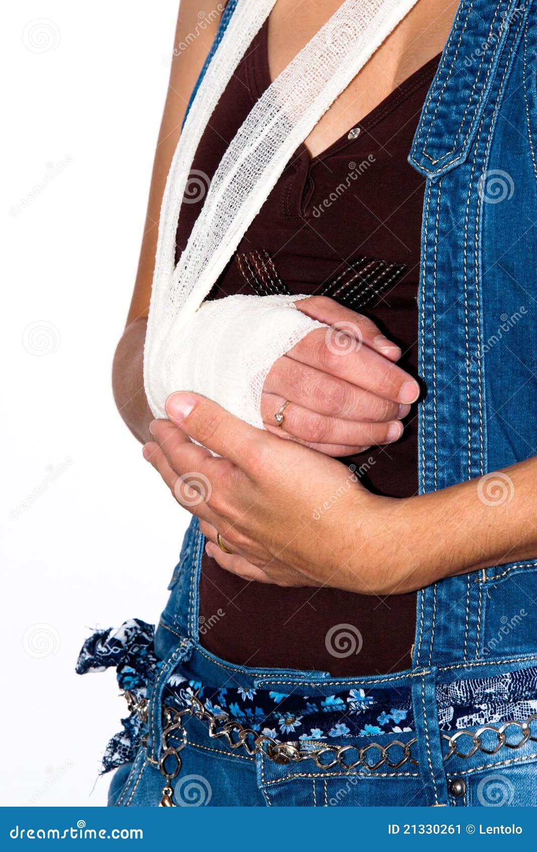 Girl with an injured hand stock image. Image of sick - 21330261