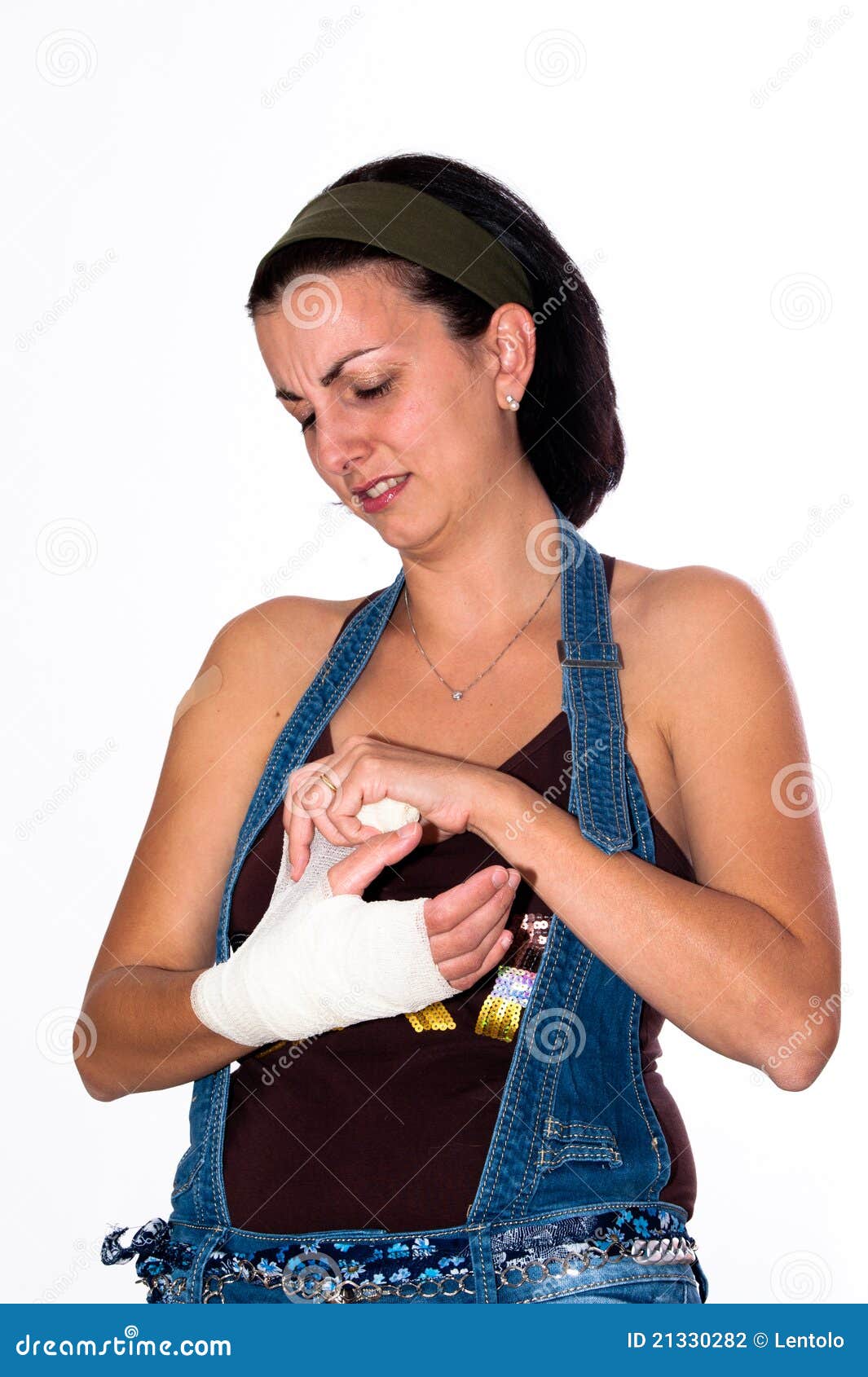 Girl with an injured hand stock photo. Image of hold - 21330282
