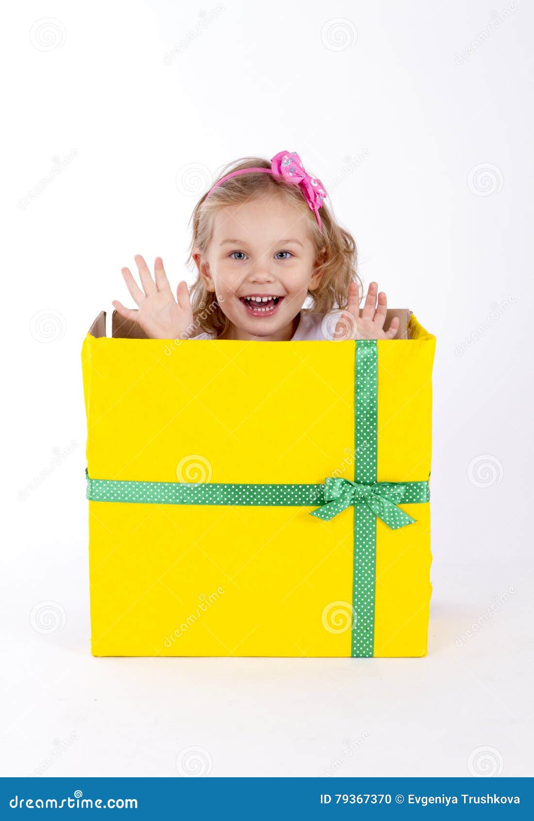 Girl inside a gift box. stock photo. Image of beautiful - 79367370