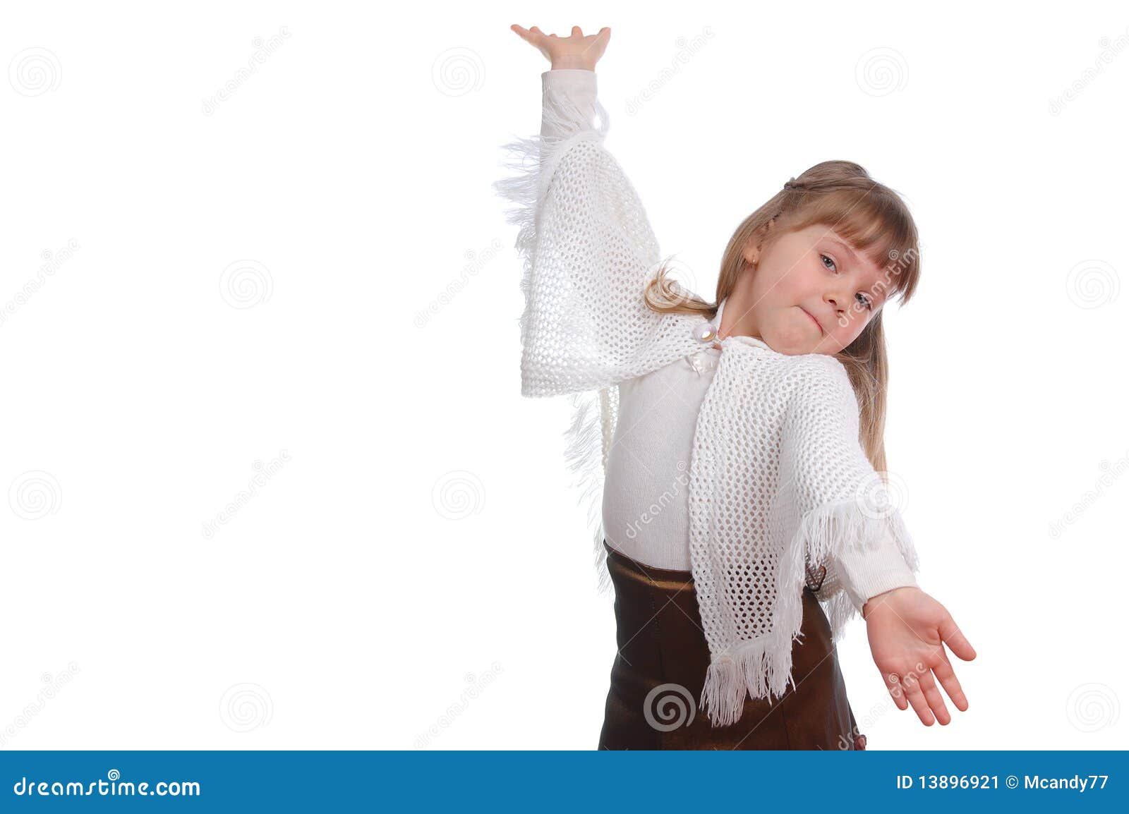 The Girl with Inviting Gesture of Hands Stock Image - Image of baby ...