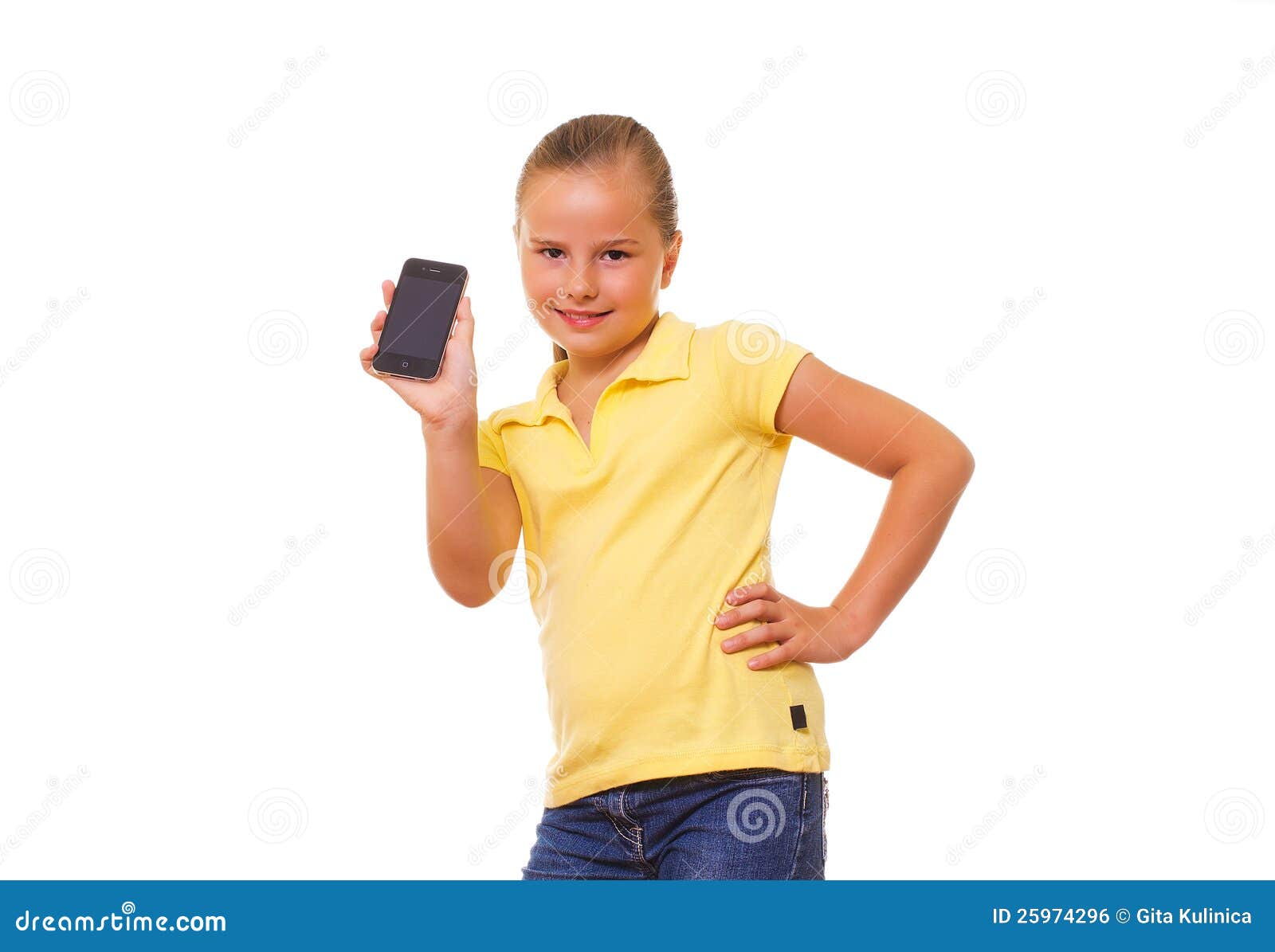 Girl with iPhone. editorial photo. Image of communication - 25974296