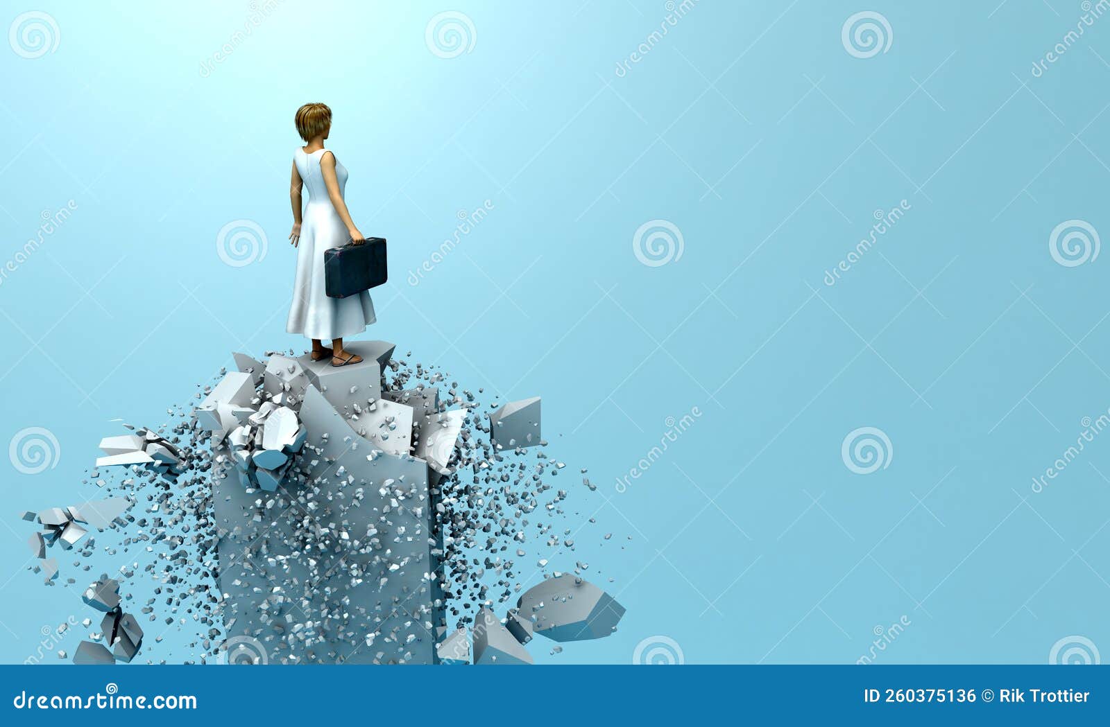 Girl Isolated in a Featureless Void Stock Illustration - Illustration ...