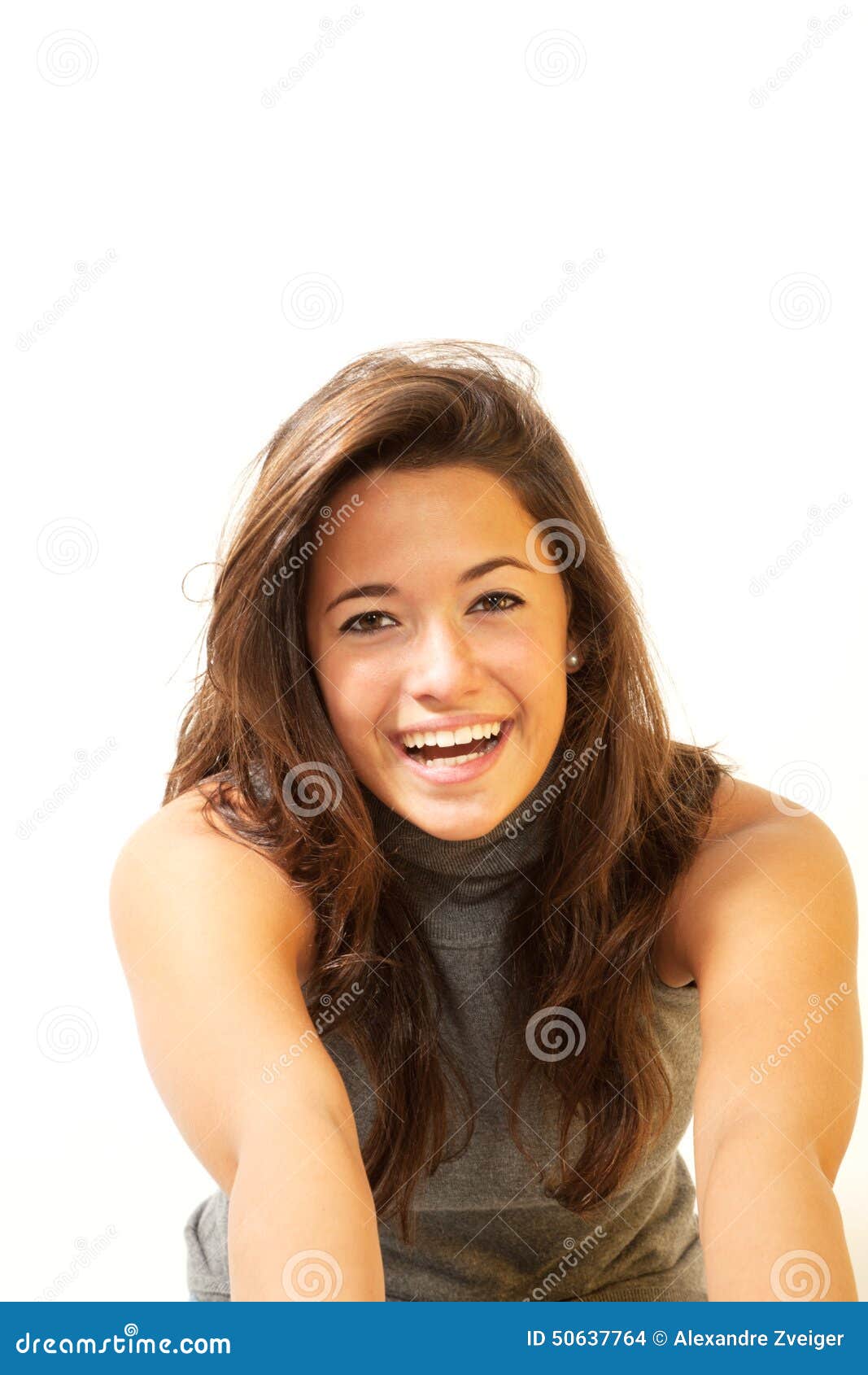 Girl Isolated on White Background Stock Photo - Image of standing, copy ...