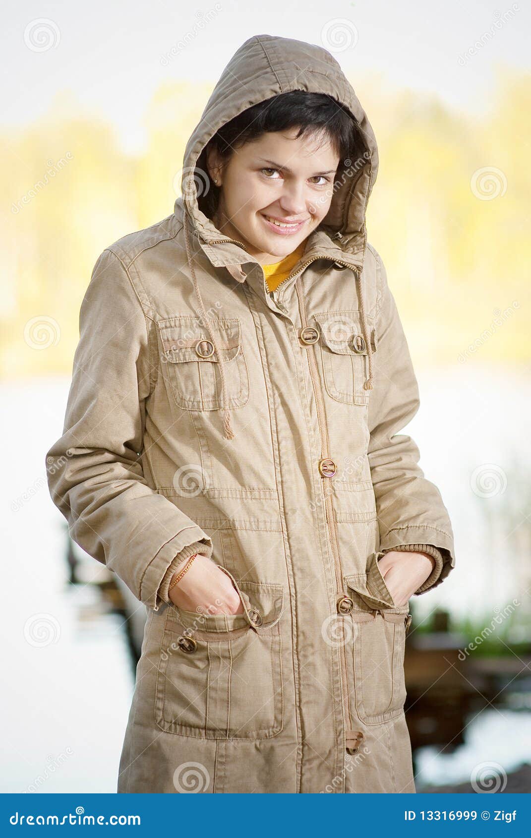 Girl in jacket with hood stock image. Image of caucasian - 13316999
