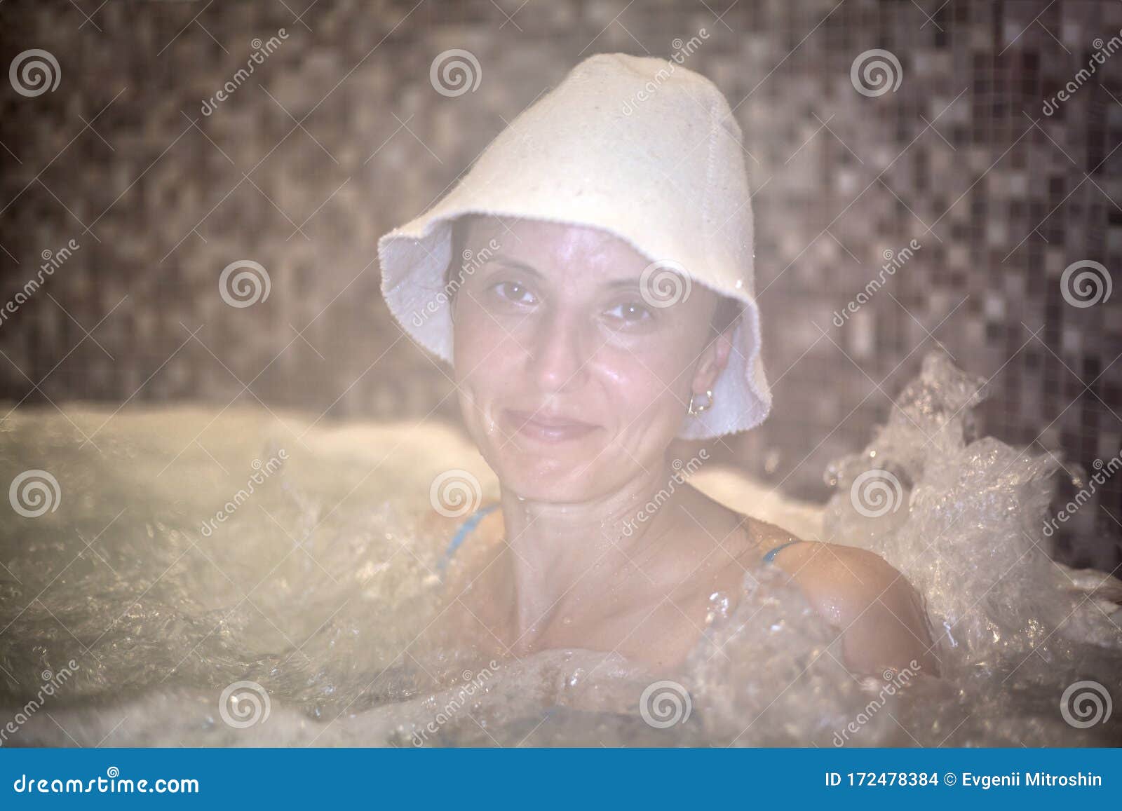 Girl in the Jacuzzi Hot Spring Stock Photo - Image of person, nature ...