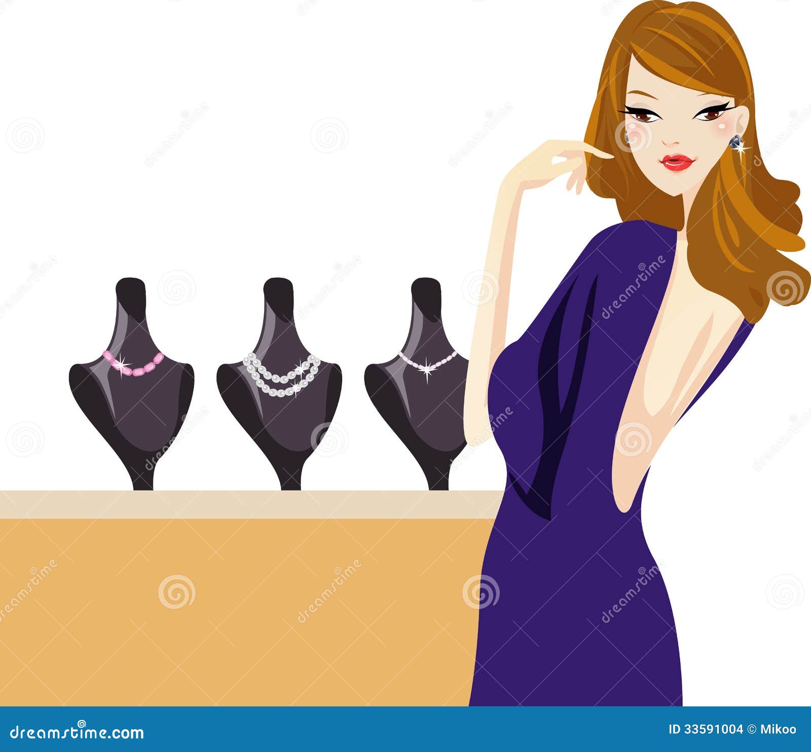 Girl and jewellery stock vector. Illustration of gift - 33591004