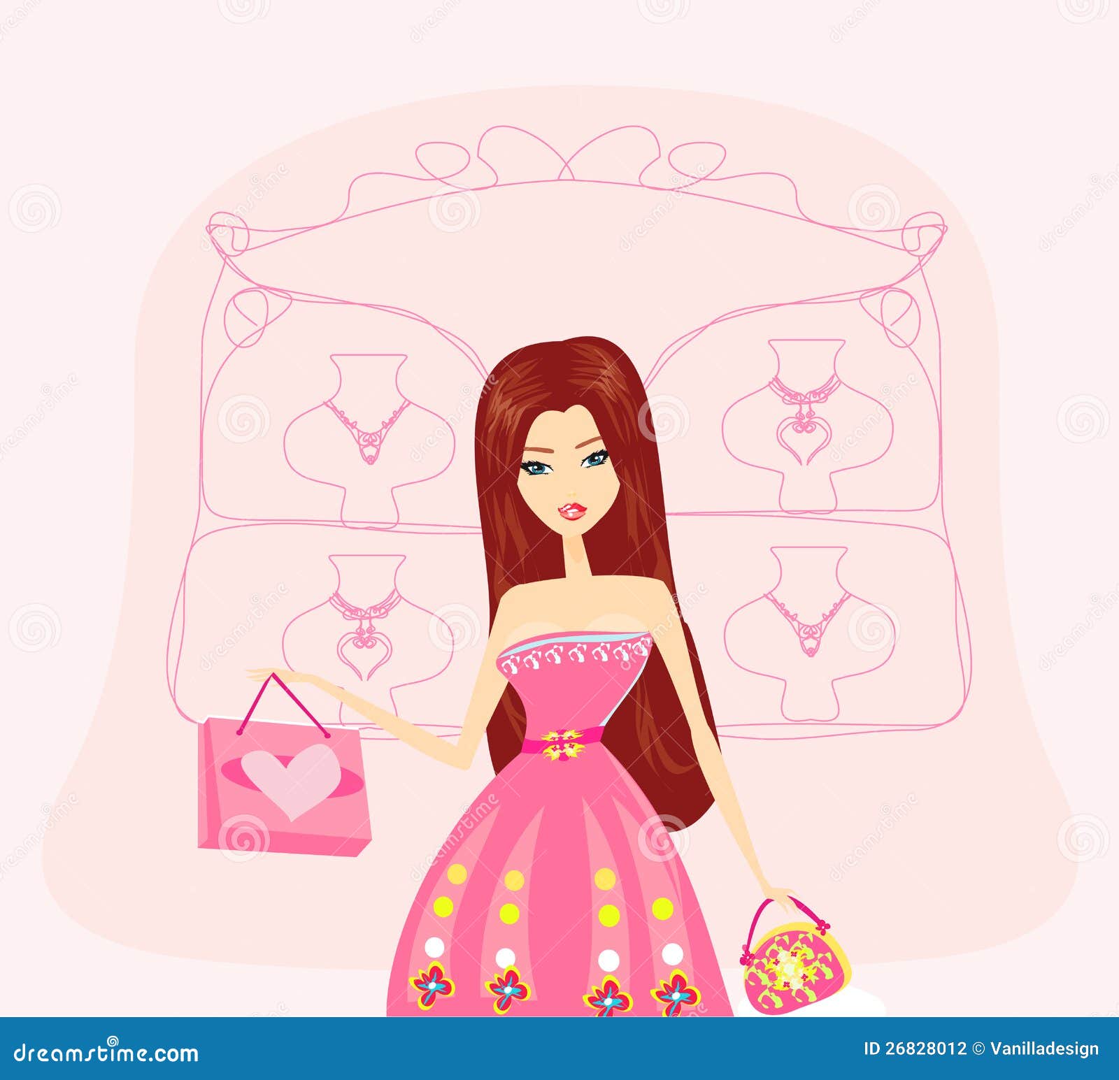 Girl and jewelry stock vector. Illustration of jewel - 26828012