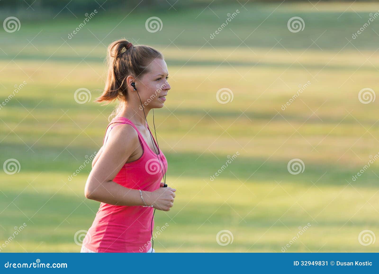 Girl jogging in nature stock image. Image of people, park - 32949831
