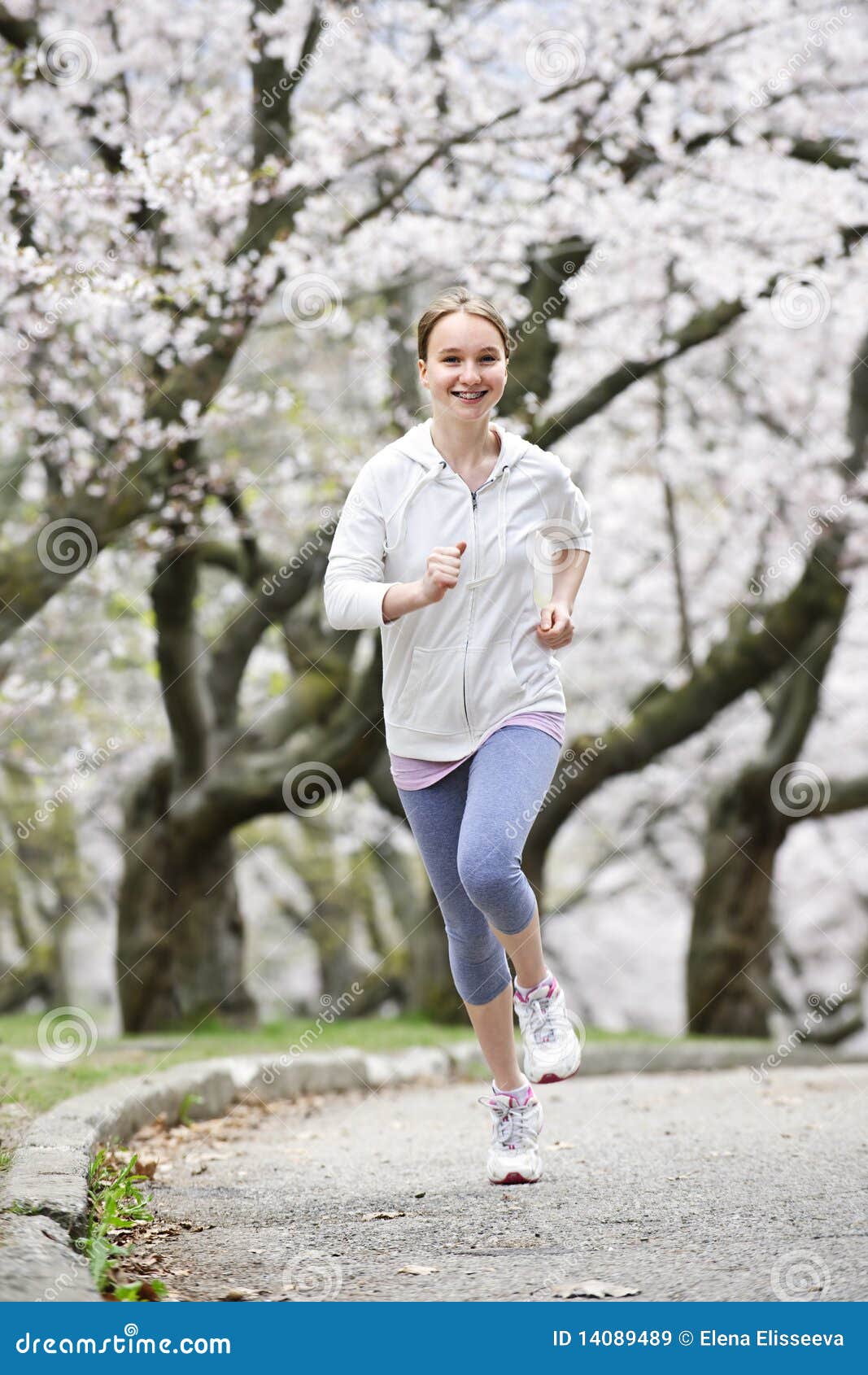 Girl jogging in park stock image. Image of person, exercising - 14089489
