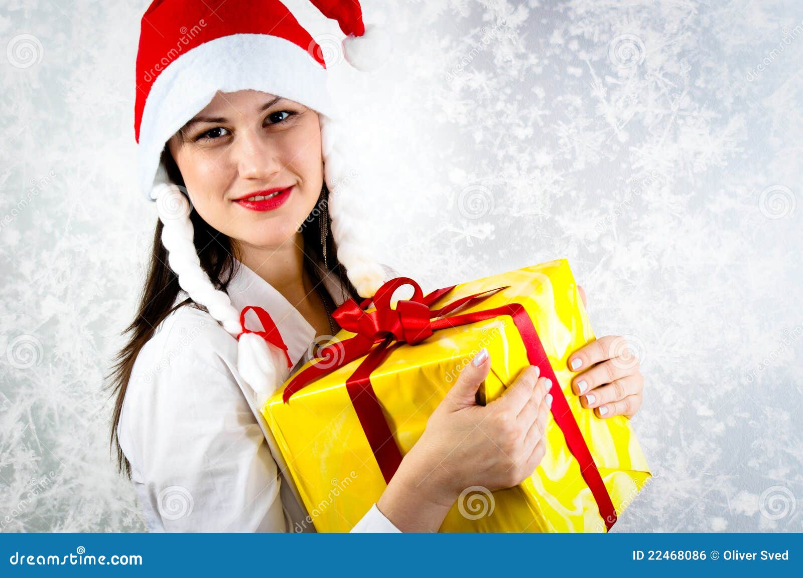 Girl with Joyful Expression Holding Her Present Stock Photo - Image of ...