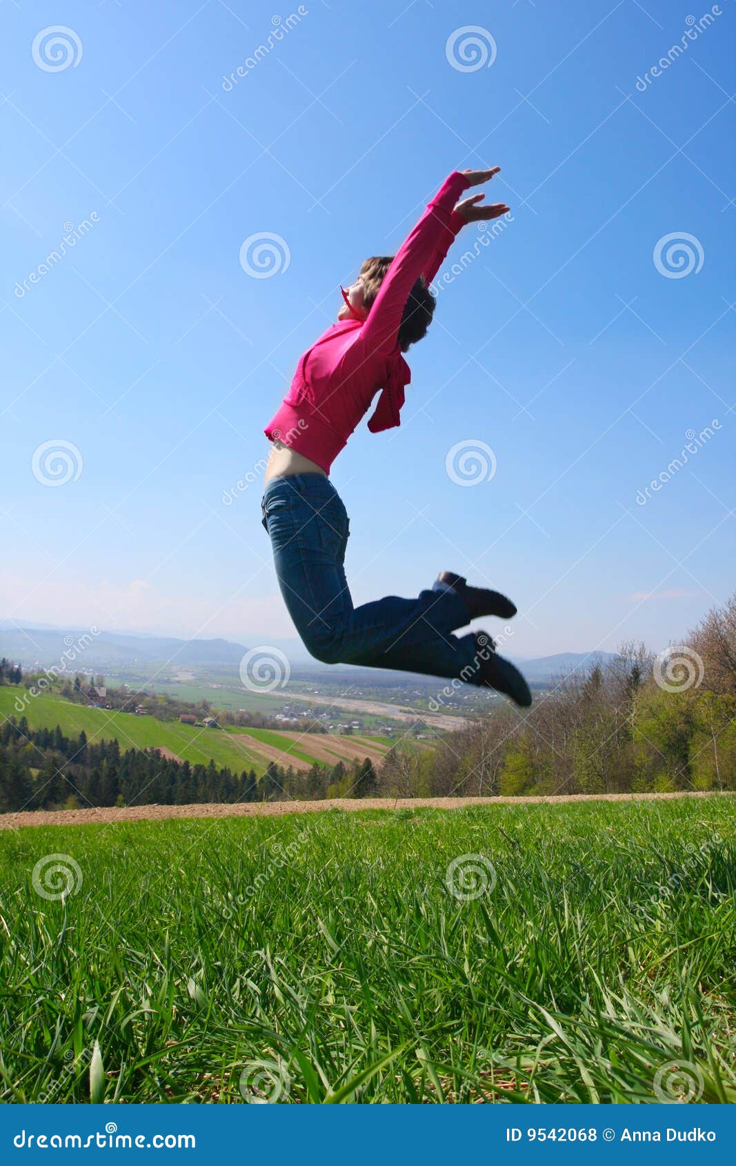 Girl jump stock photo. Image of hair, activity, color - 9542068