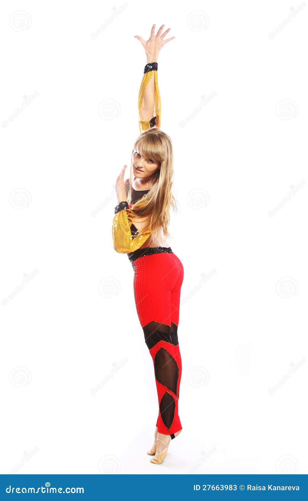 Girl Jump in Gymnastics Dance Stock Image - Image of activity, dance ...