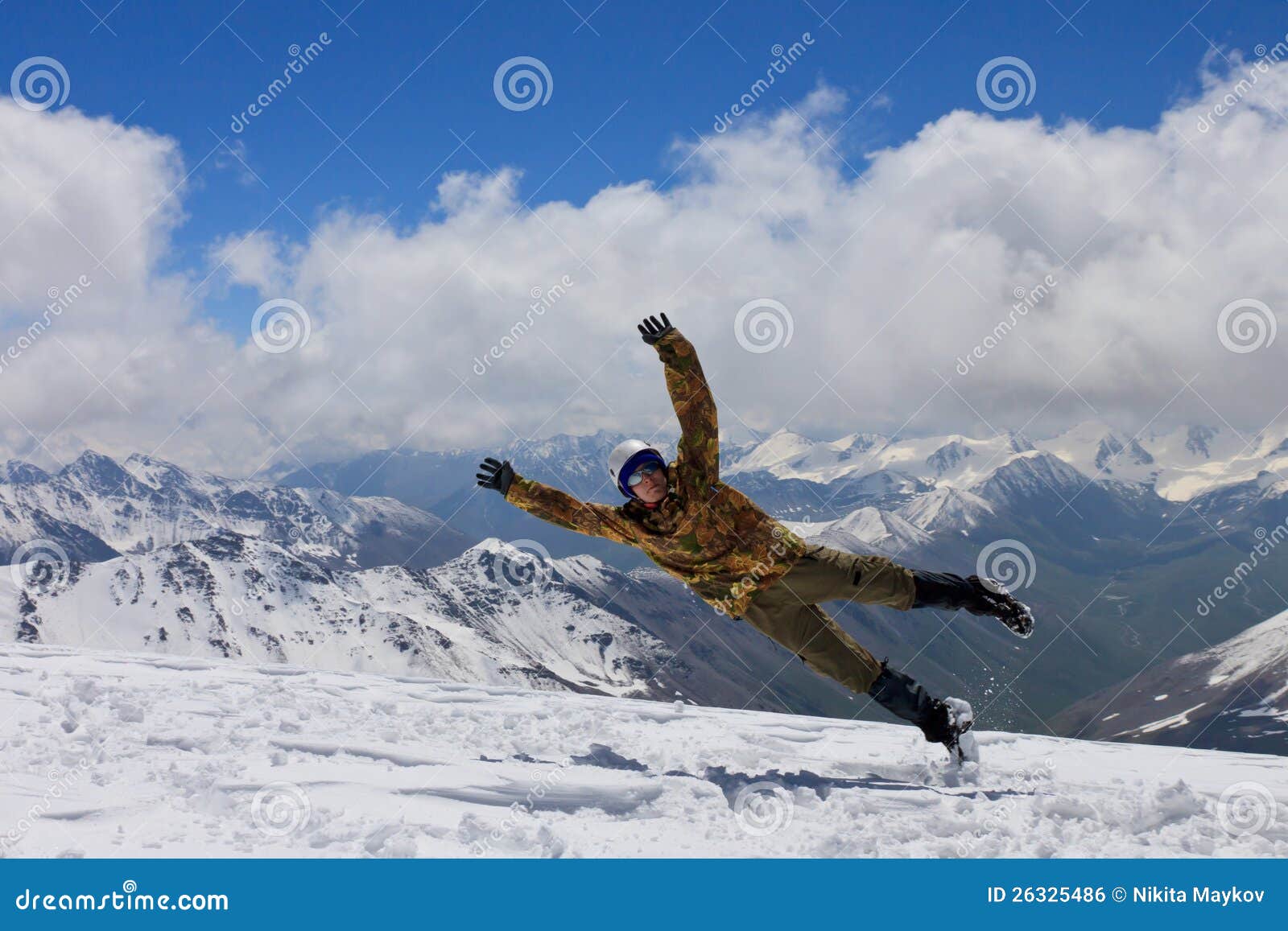 The girl in a jump on top stock photo. Image of cheerful - 26325486