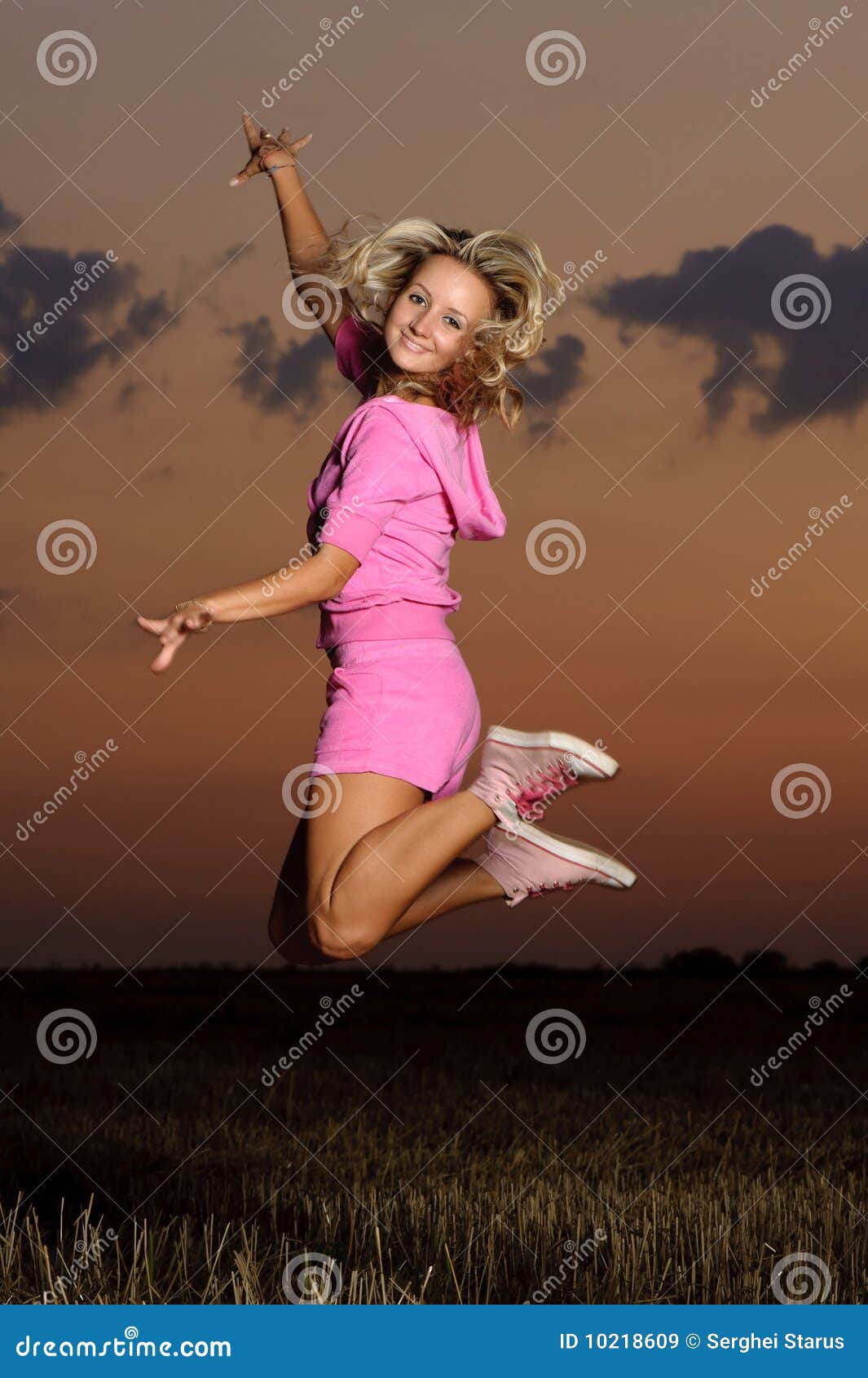 Girl jumping stock image. Image of blur, elegant, happy - 10218609