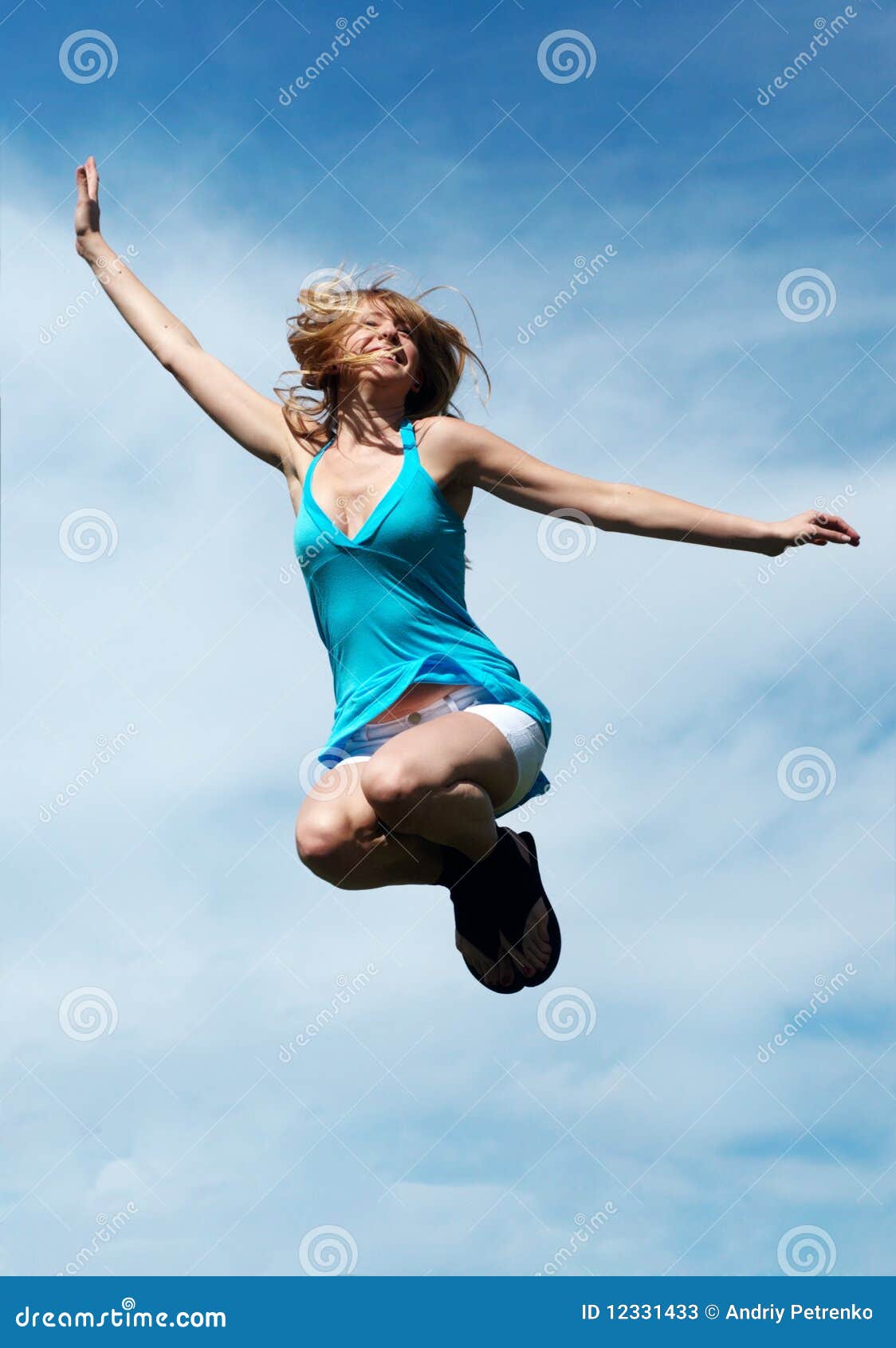Girl jumping stock image. Image of goofing, leap, flexible - 12331433