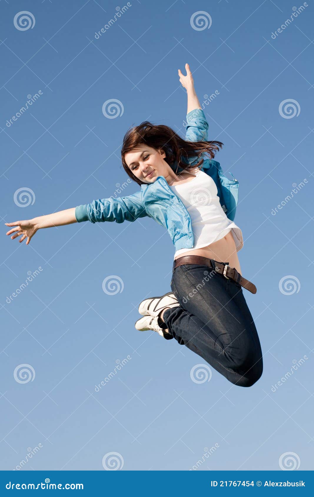 Girl jumping stock photo. Image of eastern, relaxation - 21767454