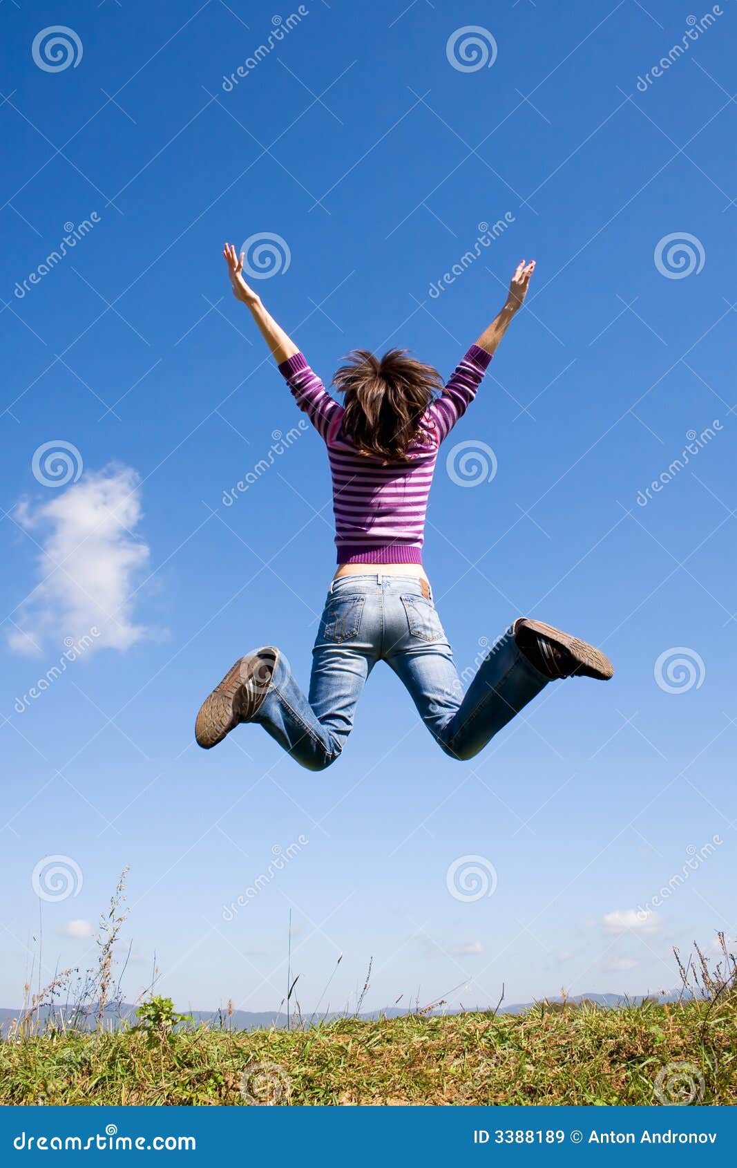 Girl jumping stock image. Image of leisure, freedom, outdoors - 3388189