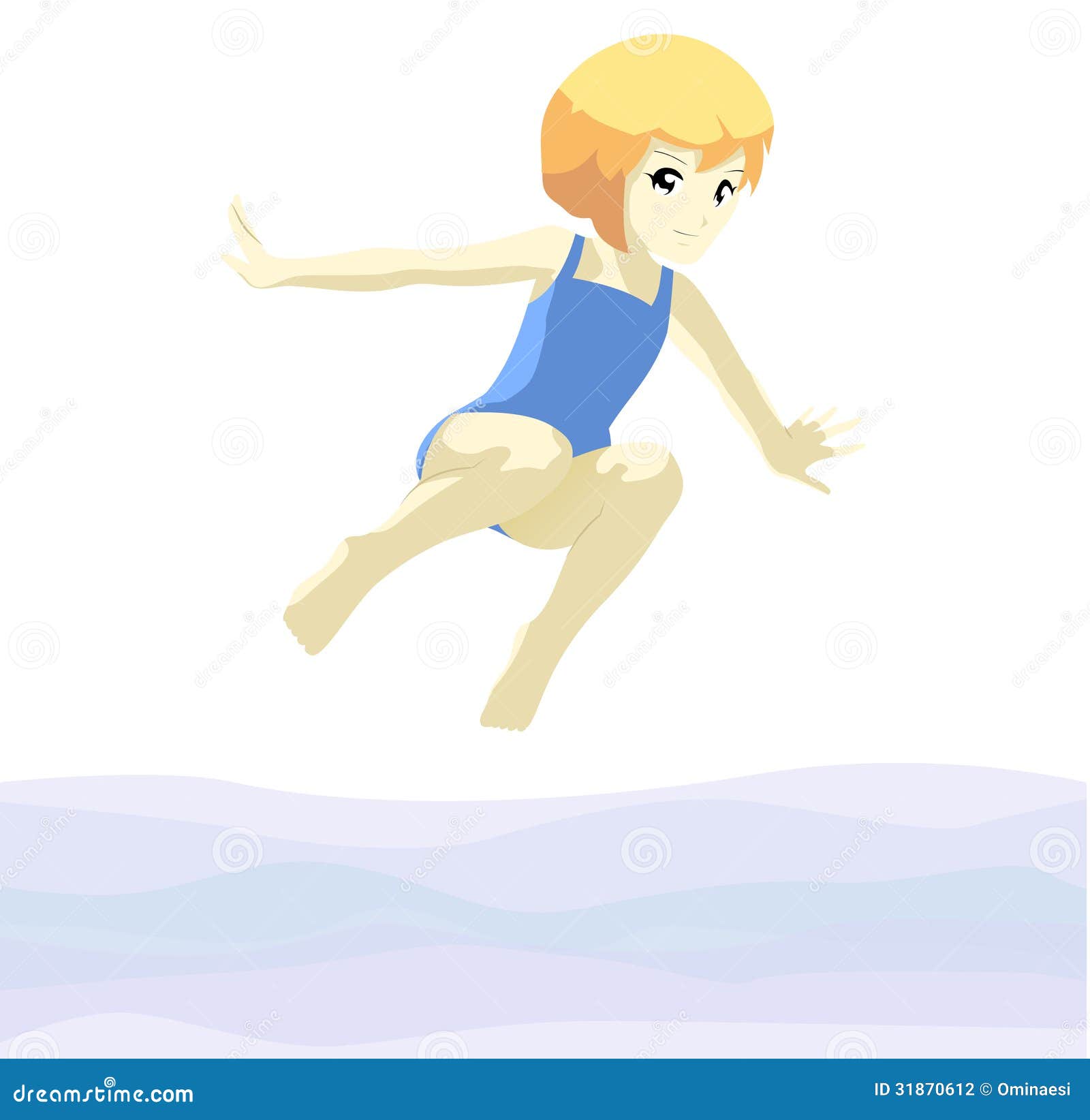 Girl Jumping in Ater Vector Stock Vector - Illustration of cartoon ...