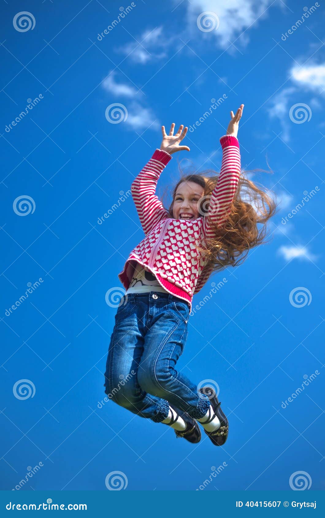 Girl jumping stock image. Image of children, motion, outdoors - 40415607