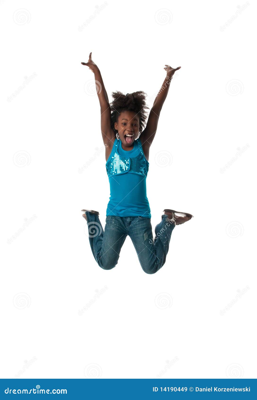 Excited Girl Jumping