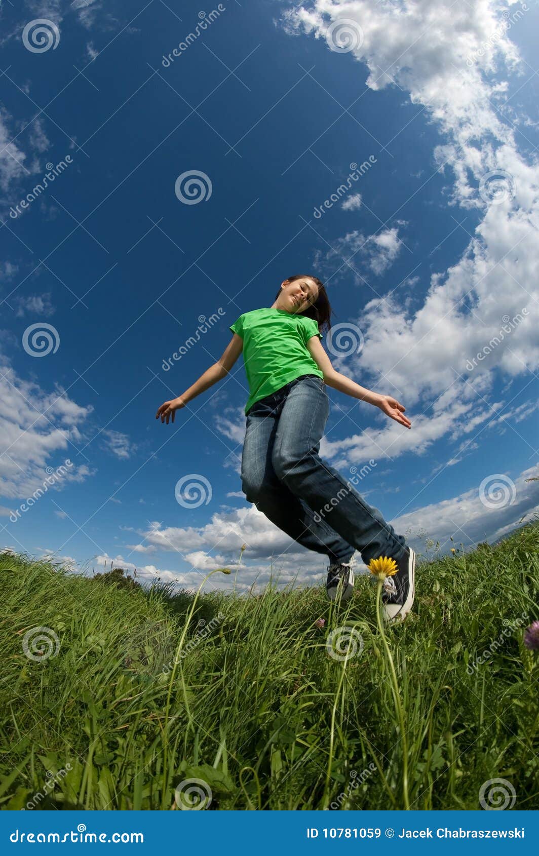 Girl jumping outdoor stock image. Image of jump, enjoy - 10781059