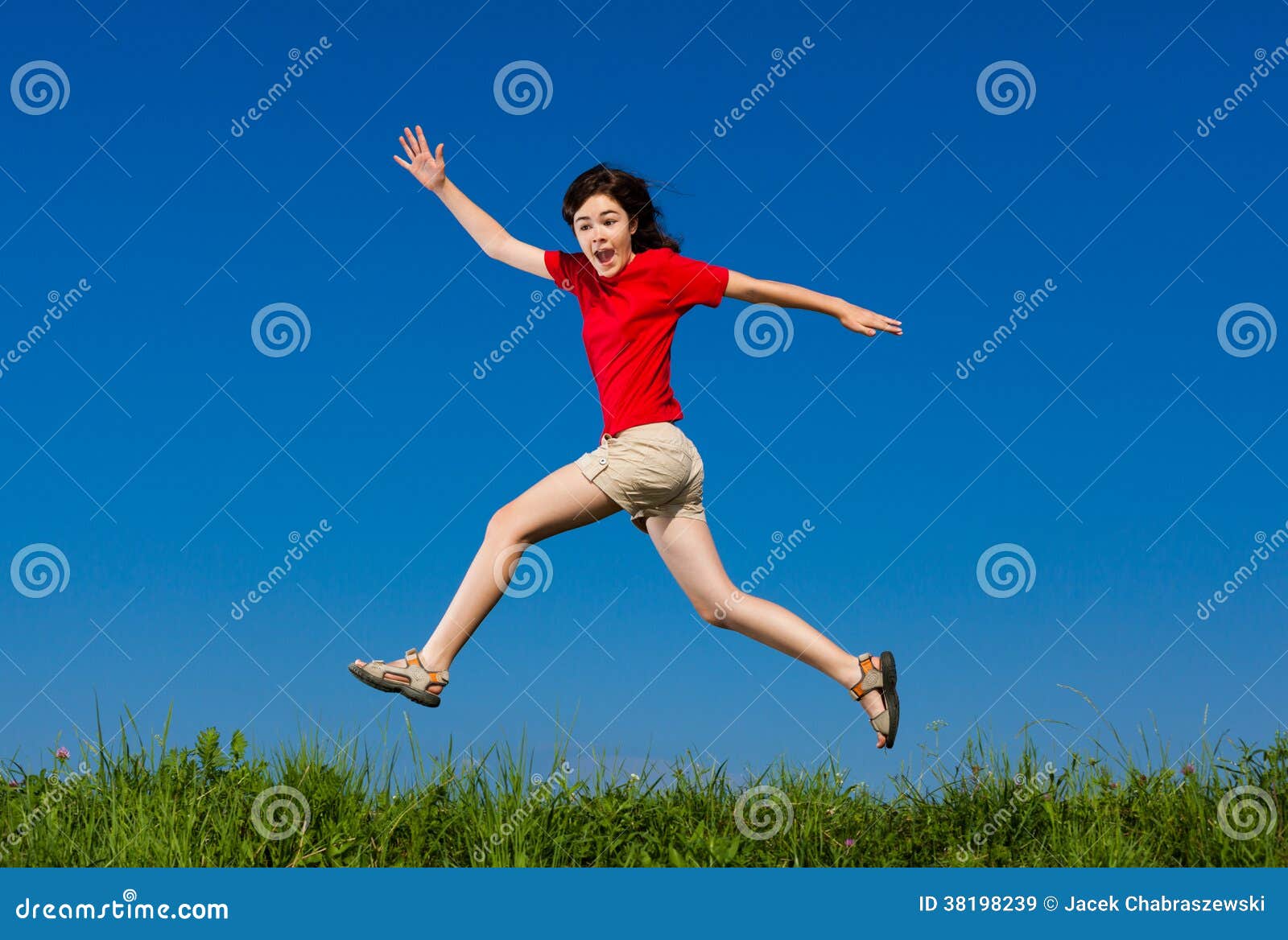 Girl jumping outdoor stock image. Image of kids, leap - 38198239