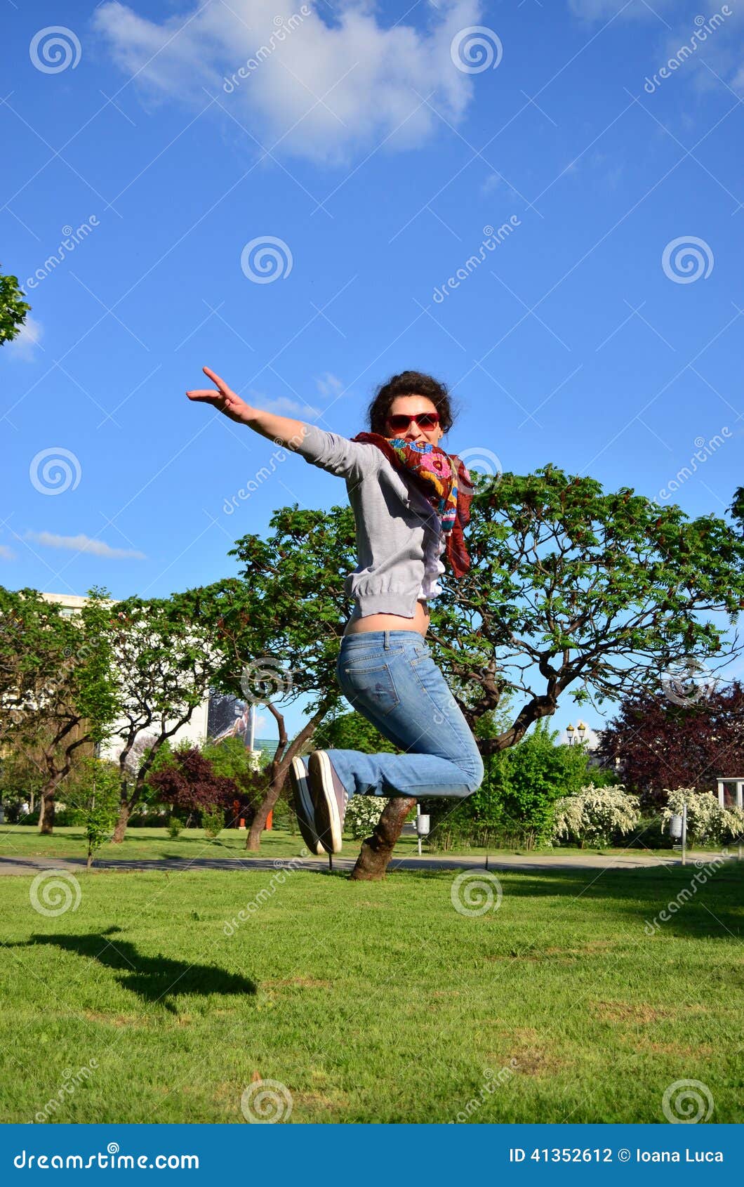 Girl jumping stock photo. Image of freshness, lovely - 41352612
