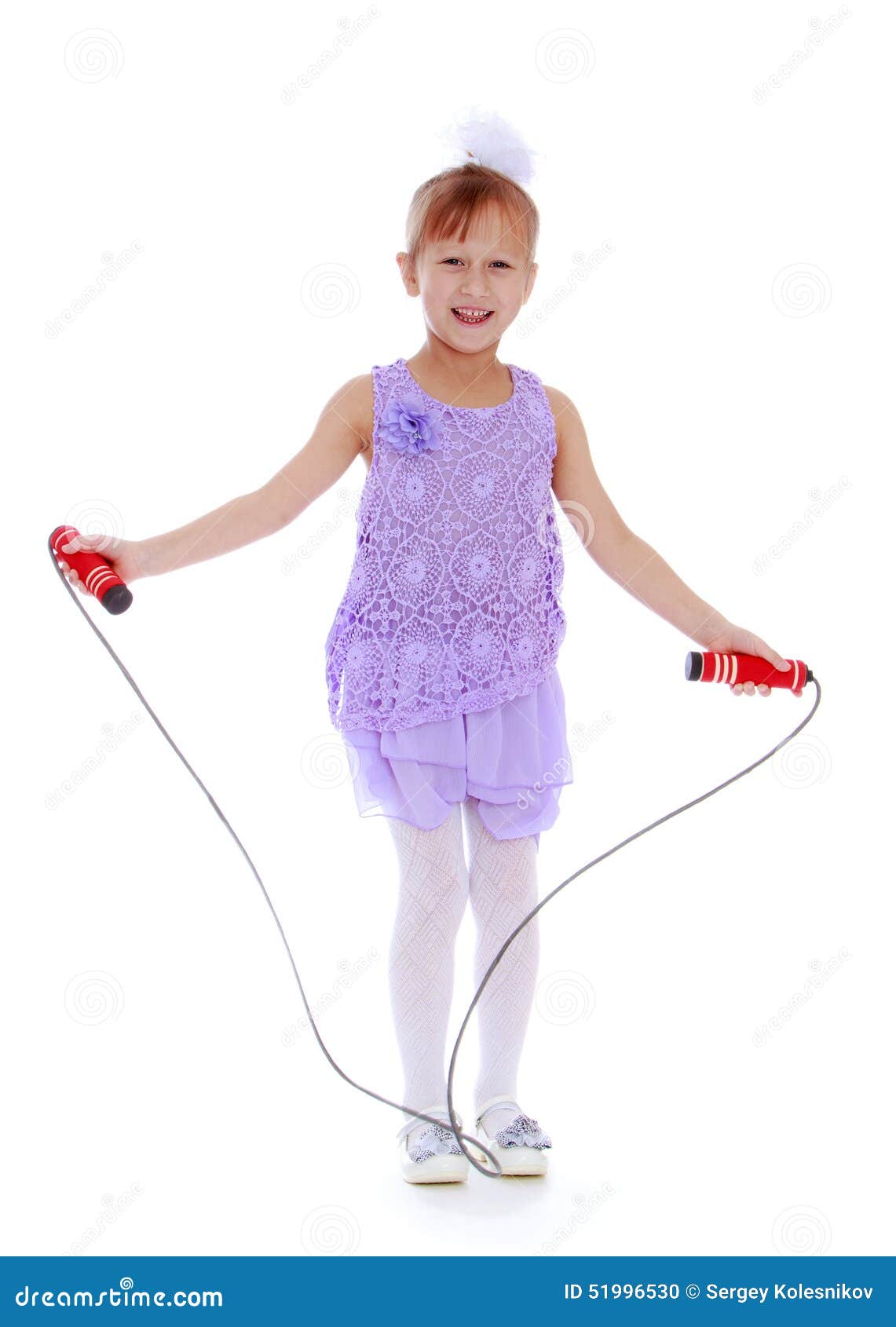 Girl jumping rope stock photo. Image of cute, girl, isolated - 51996530