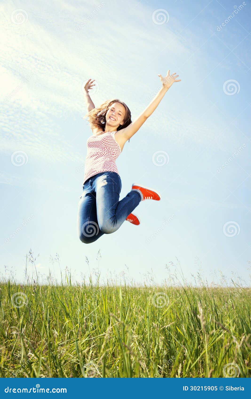 Spring Girl stock image. Image of jump, happy, jumping - 30215905