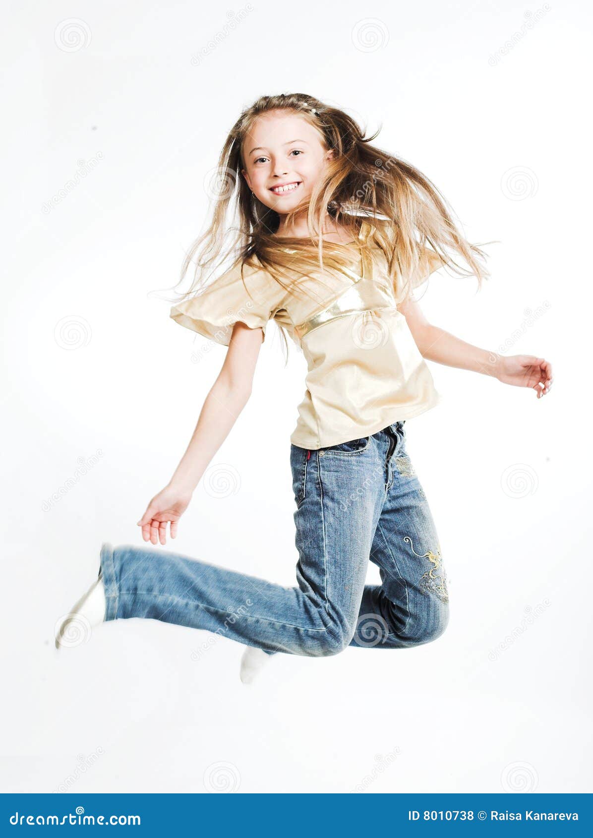 Girl Jumps on a White Background Stock Photo - Image of lifestyle, baby ...