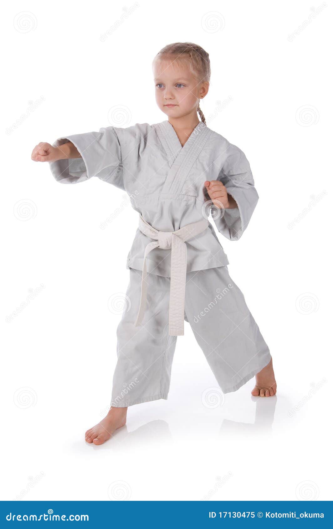 Girl - karateka in kimono stock image. Image of blond - 17130475