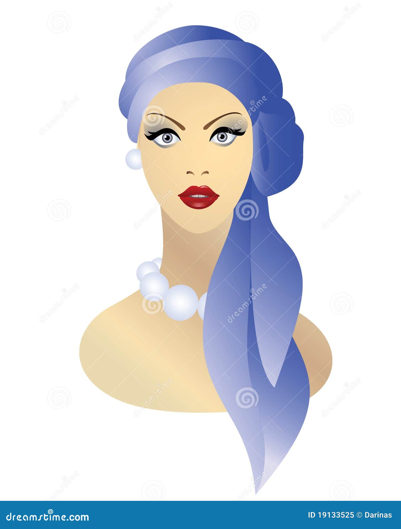 Girl in a kerchief stock vector. Illustration of headscarf - 19133525