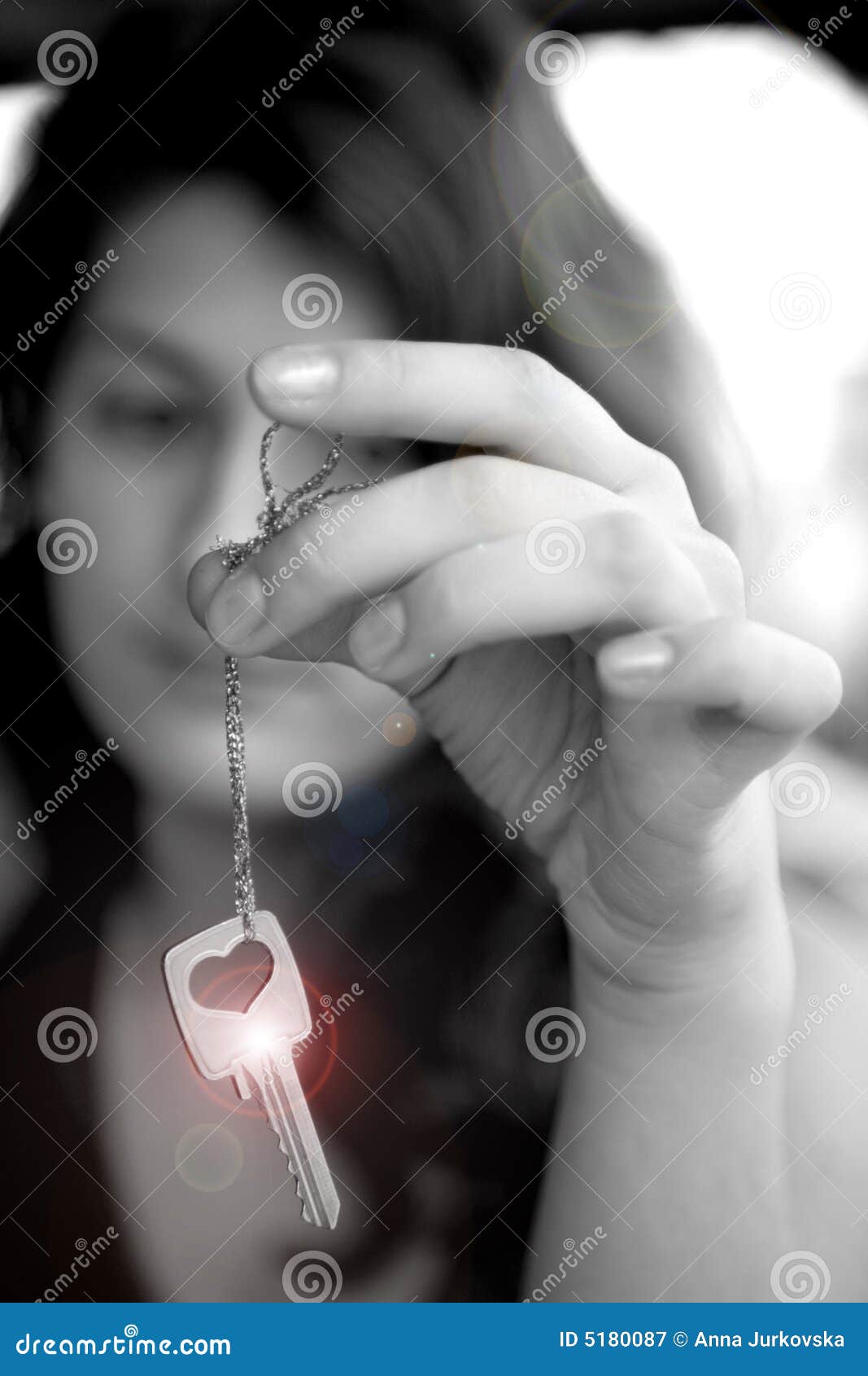 Girl with the Key Monochrome Stock Image - Image of child, corporate ...