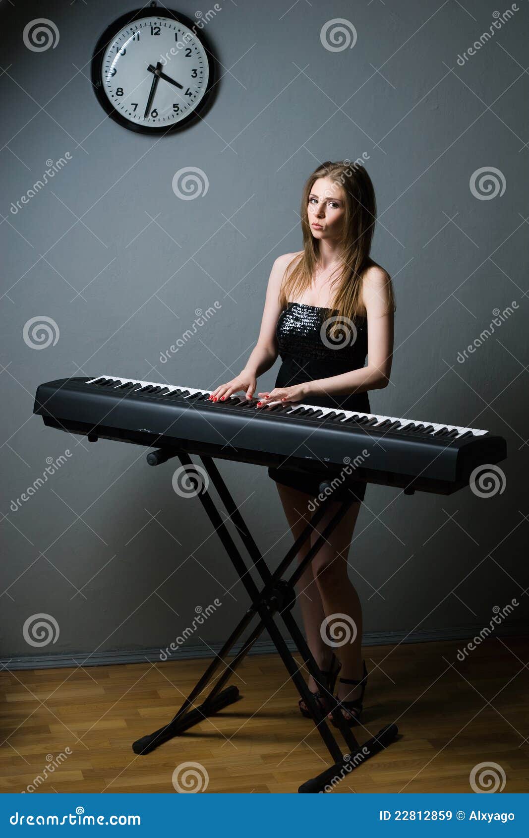 Girl with keyboard stock image. Image of arts, musical - 22812859